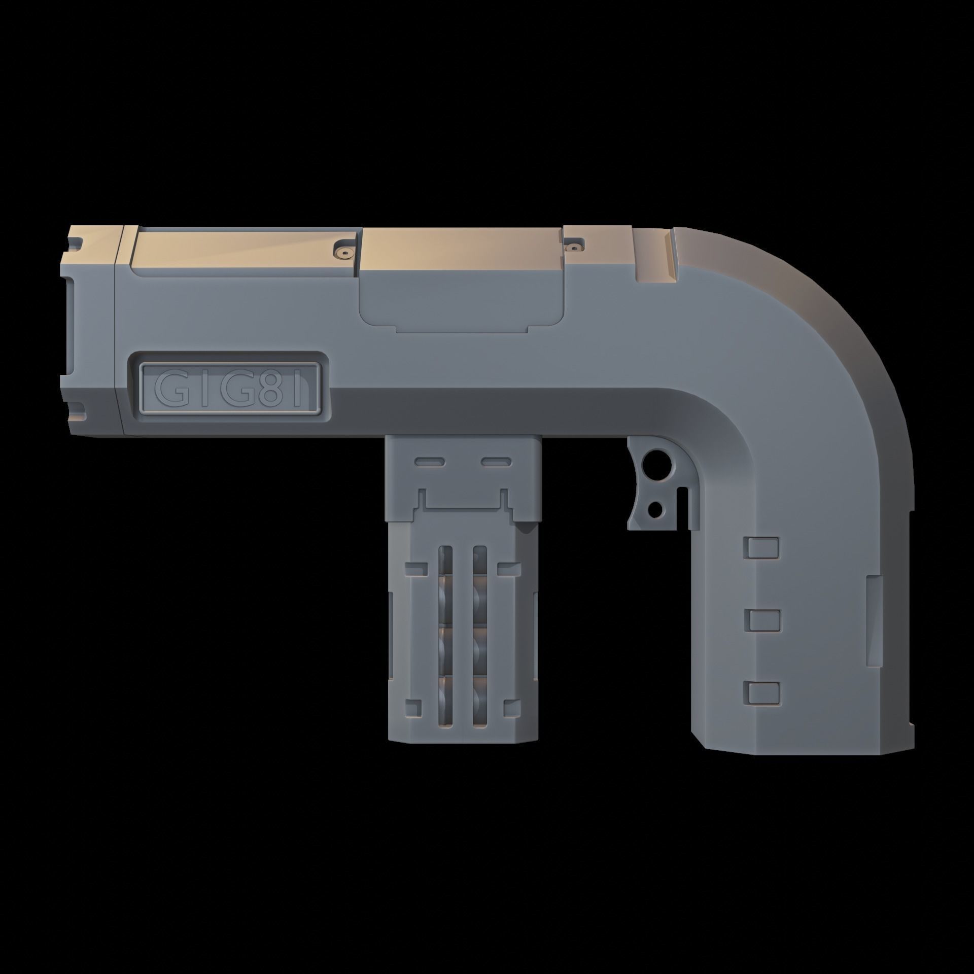 Handgun HighPoly plastic gun 3D model | CGTrader