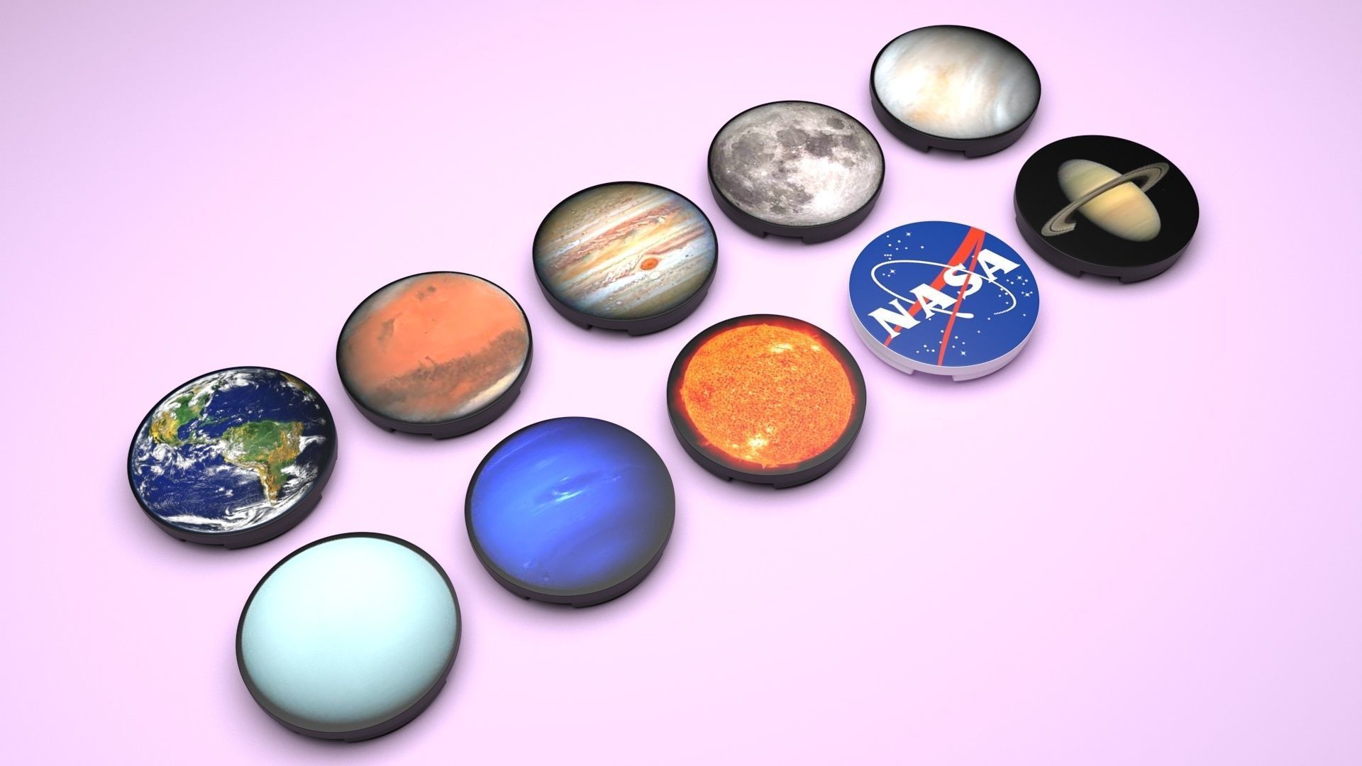 Planets Lego Tiles Set 3D model | CGTrader