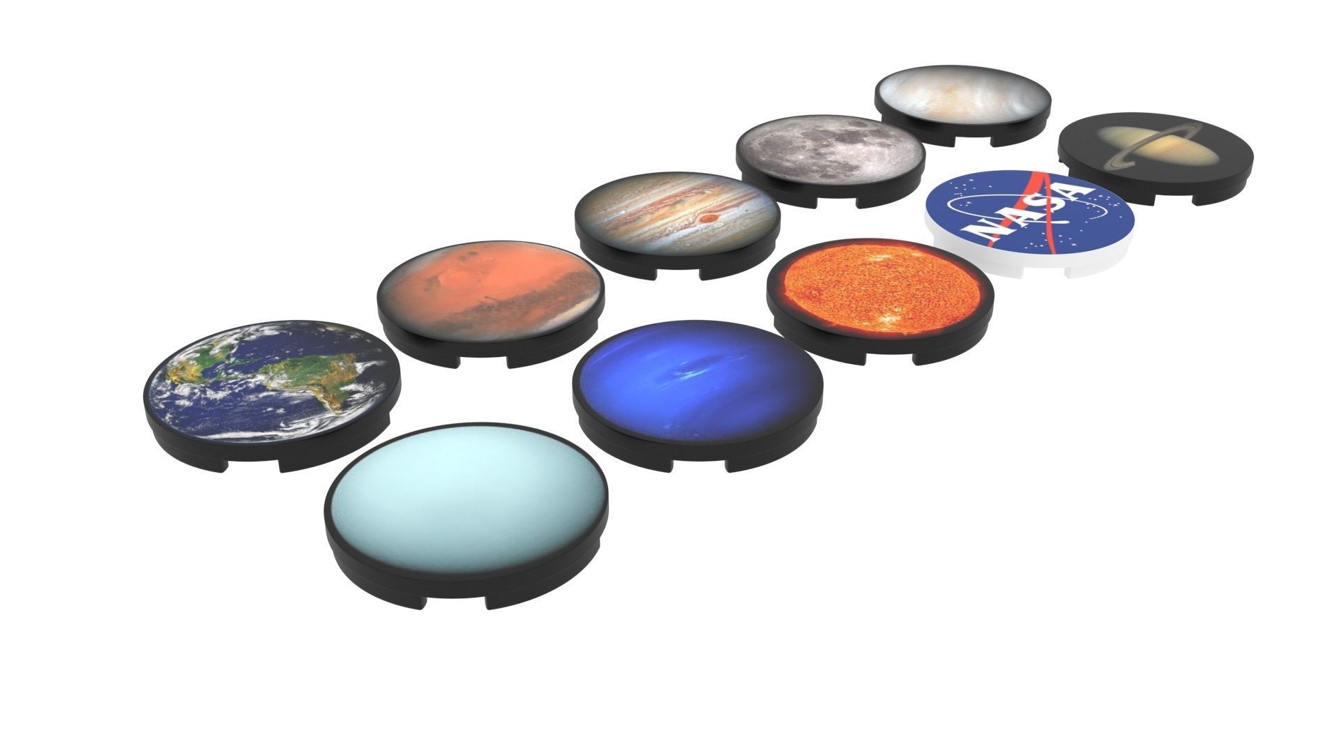 Planets Lego Tiles Set 3D model | CGTrader