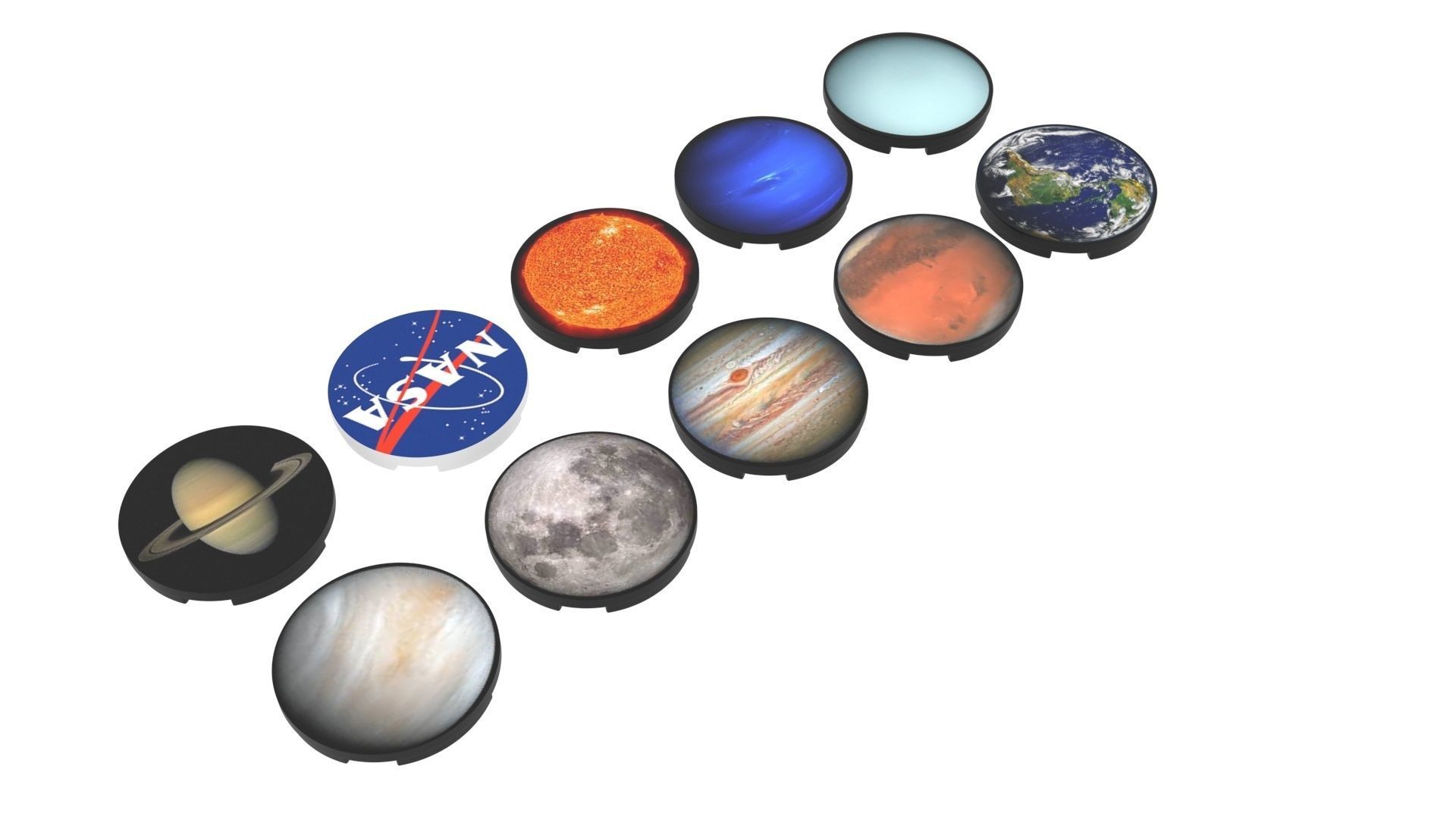 Planets Lego Tiles Set 3D model | CGTrader