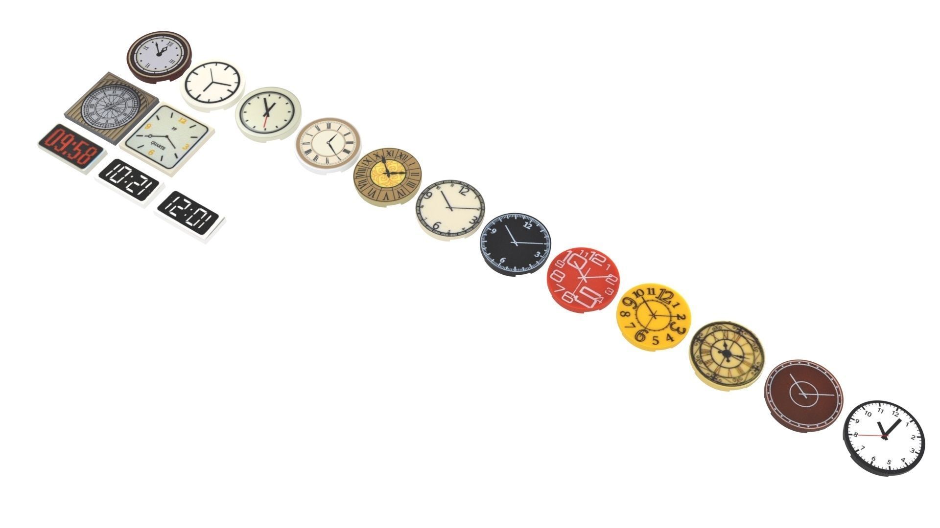 Clock Lego Tiles Set 3D model | CGTrader