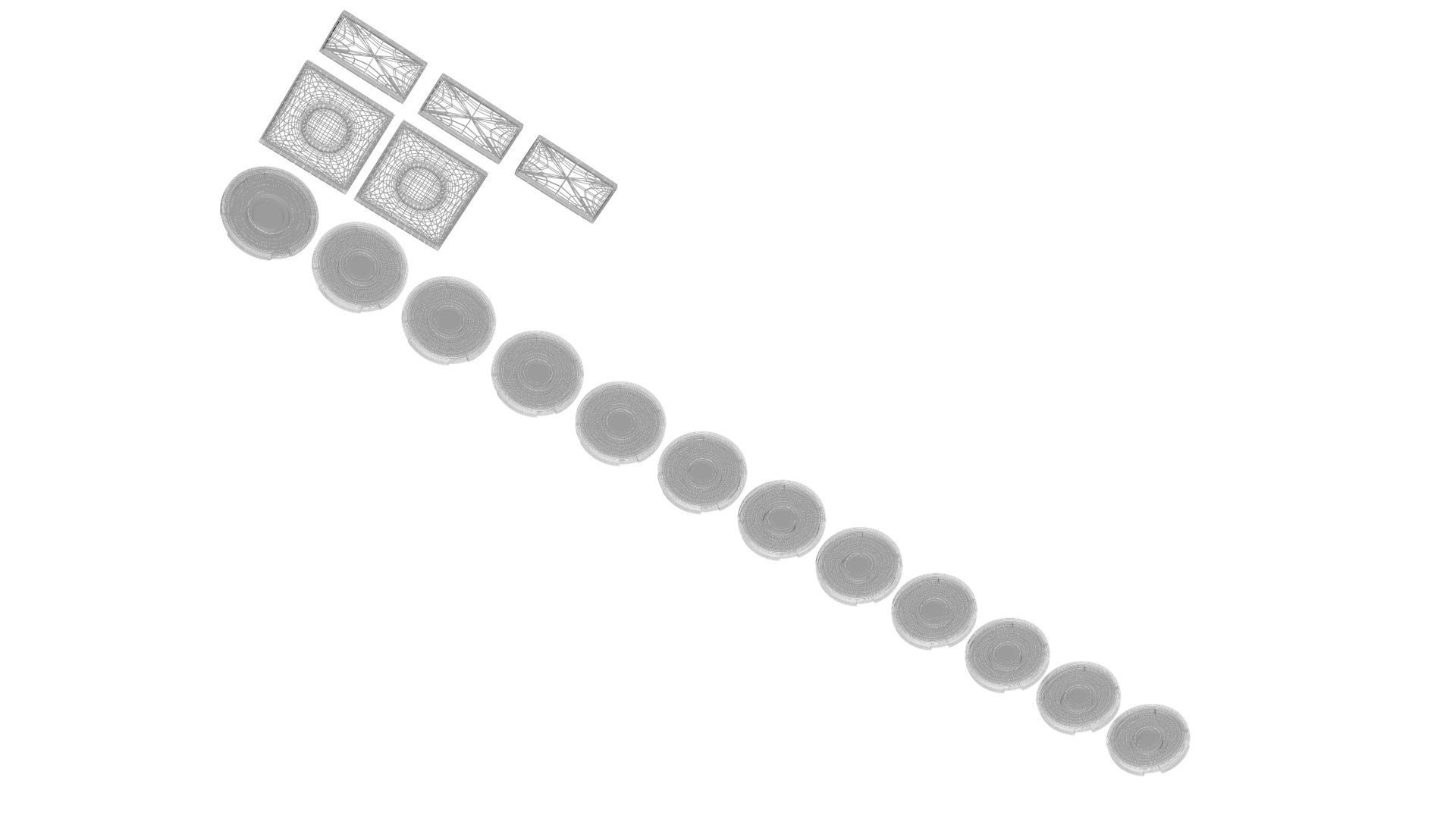 Clock Lego Tiles Set 3D model | CGTrader