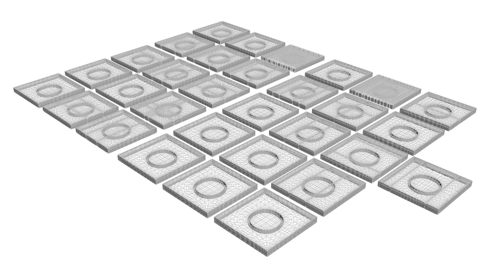 Flags Lego Tiles Set 3D model | CGTrader