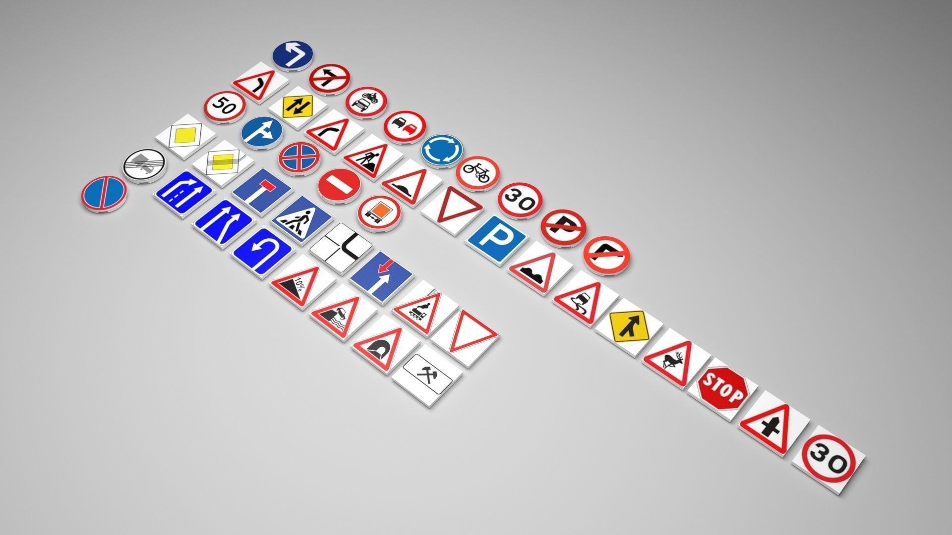 Lego Tiles With Road Sign Sticker 3D model | CGTrader
