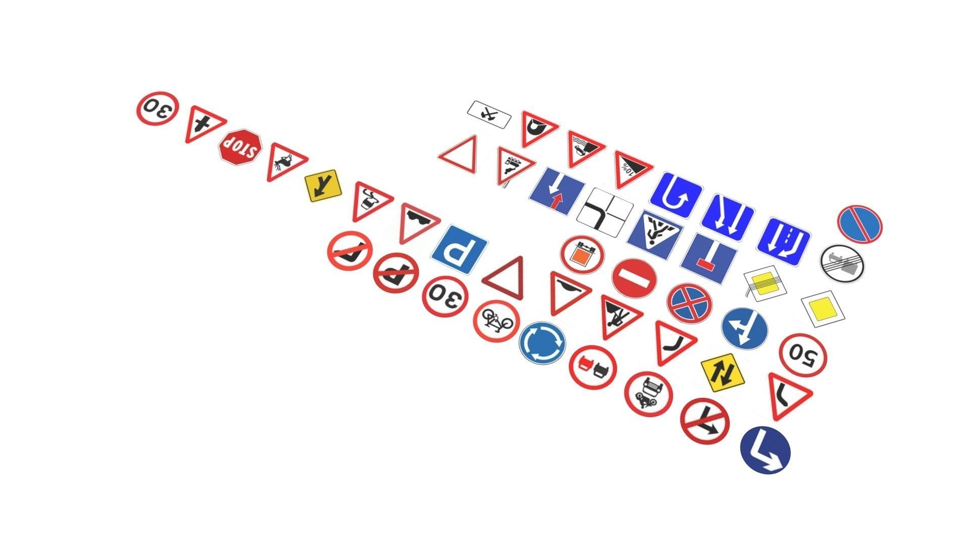Lego Tiles With Road Sign Sticker 3D model | CGTrader