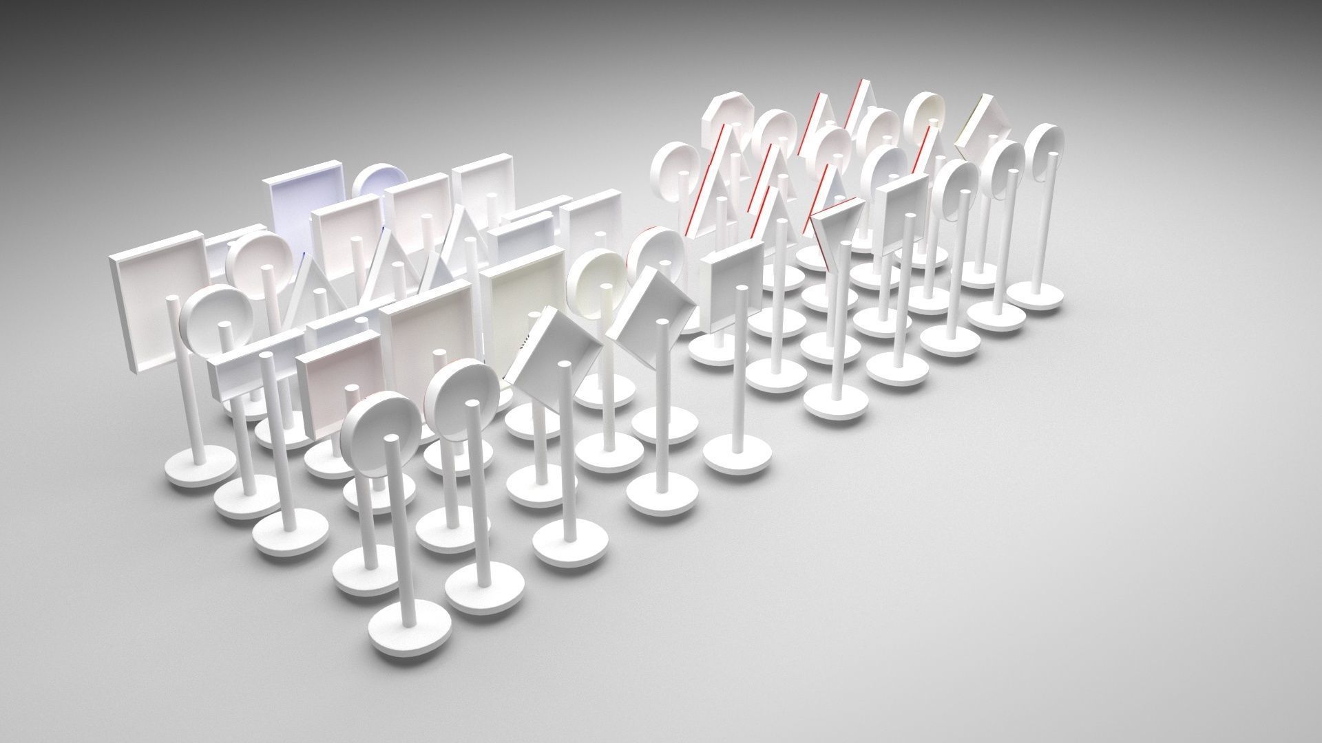 Toy Road Signs Set 3D model | CGTrader