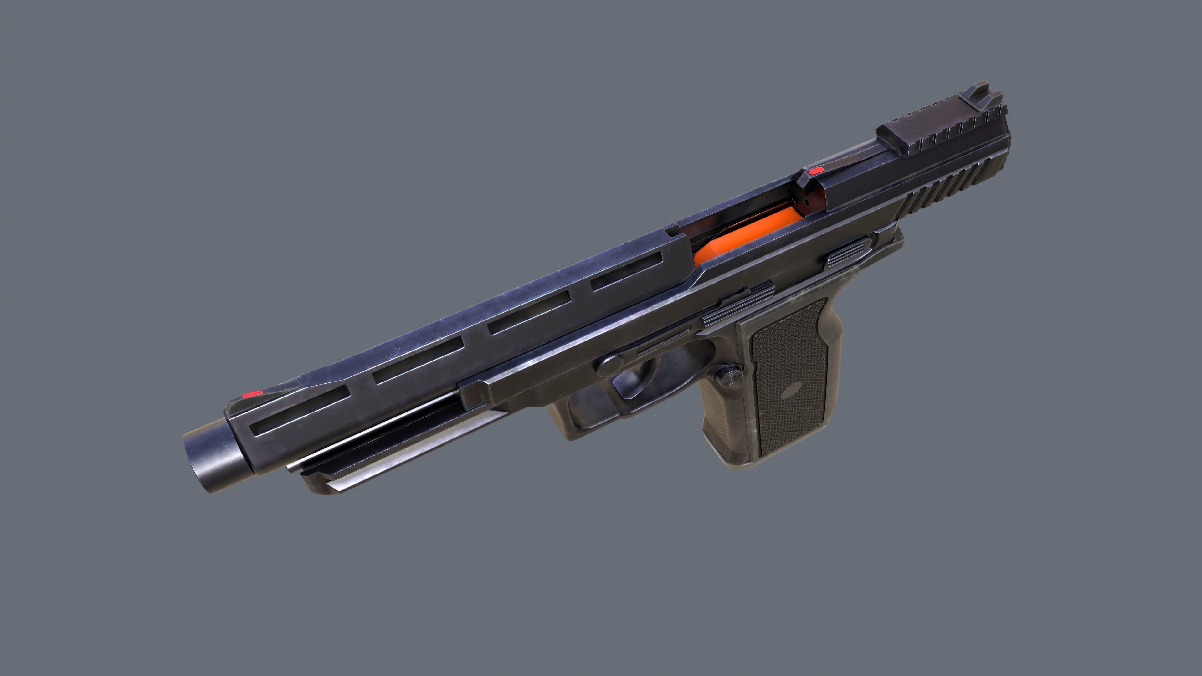 3D model Pistol LR2 and Silencer Unmarked Bluing VR / AR / low-poly ...