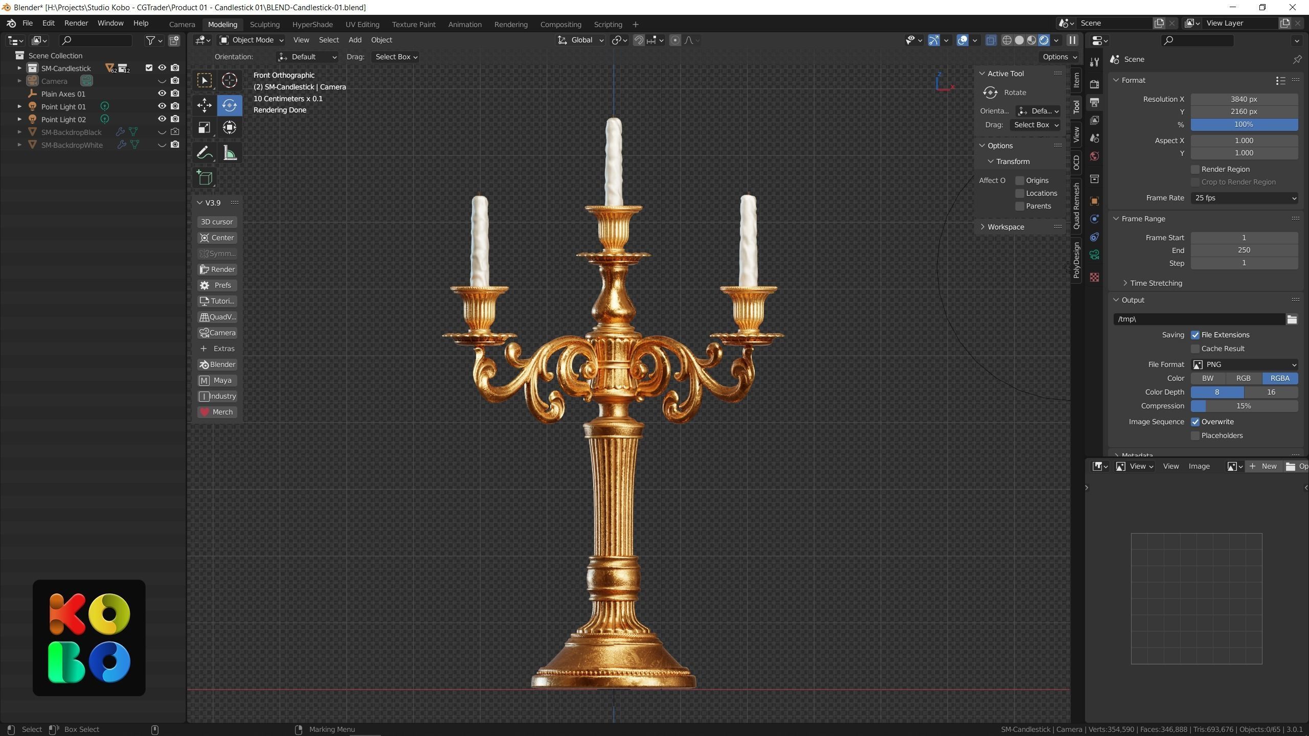 Ornamental Candlestick 01 - 4K 3D model | CGTrader