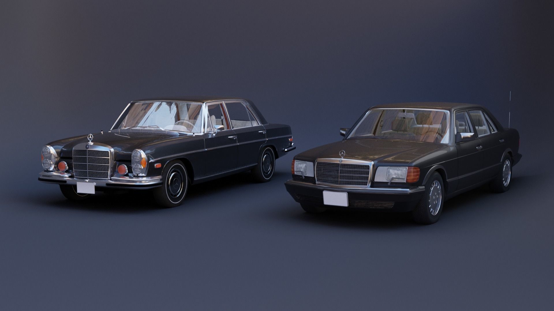 Mercedes Benz 300 SEL-560SEL free VR / AR / low-poly 3D model | CGTrader
