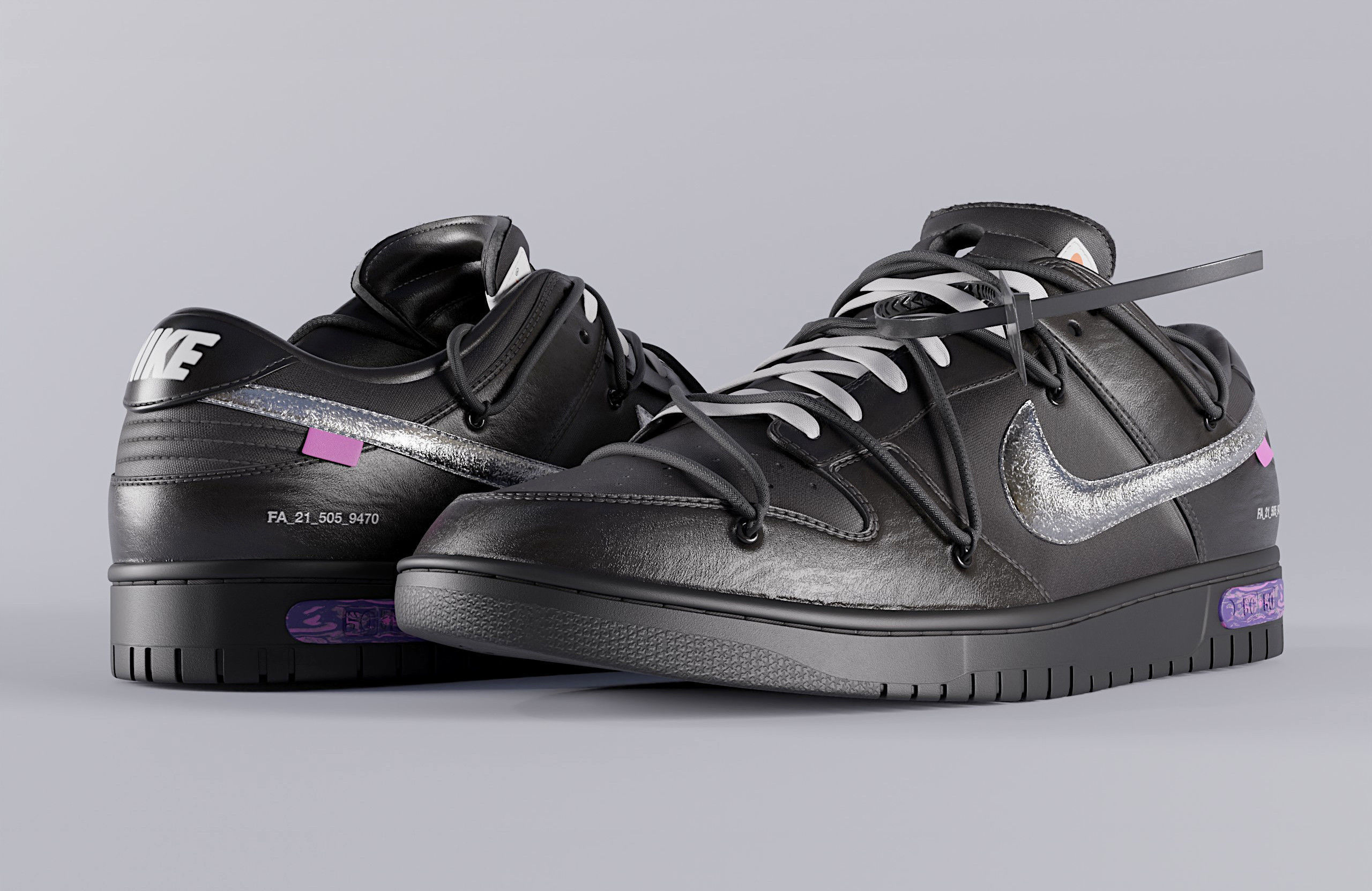 3D model Nike Dunk x Off White Lot 50 VR / AR / low-poly | CGTrader