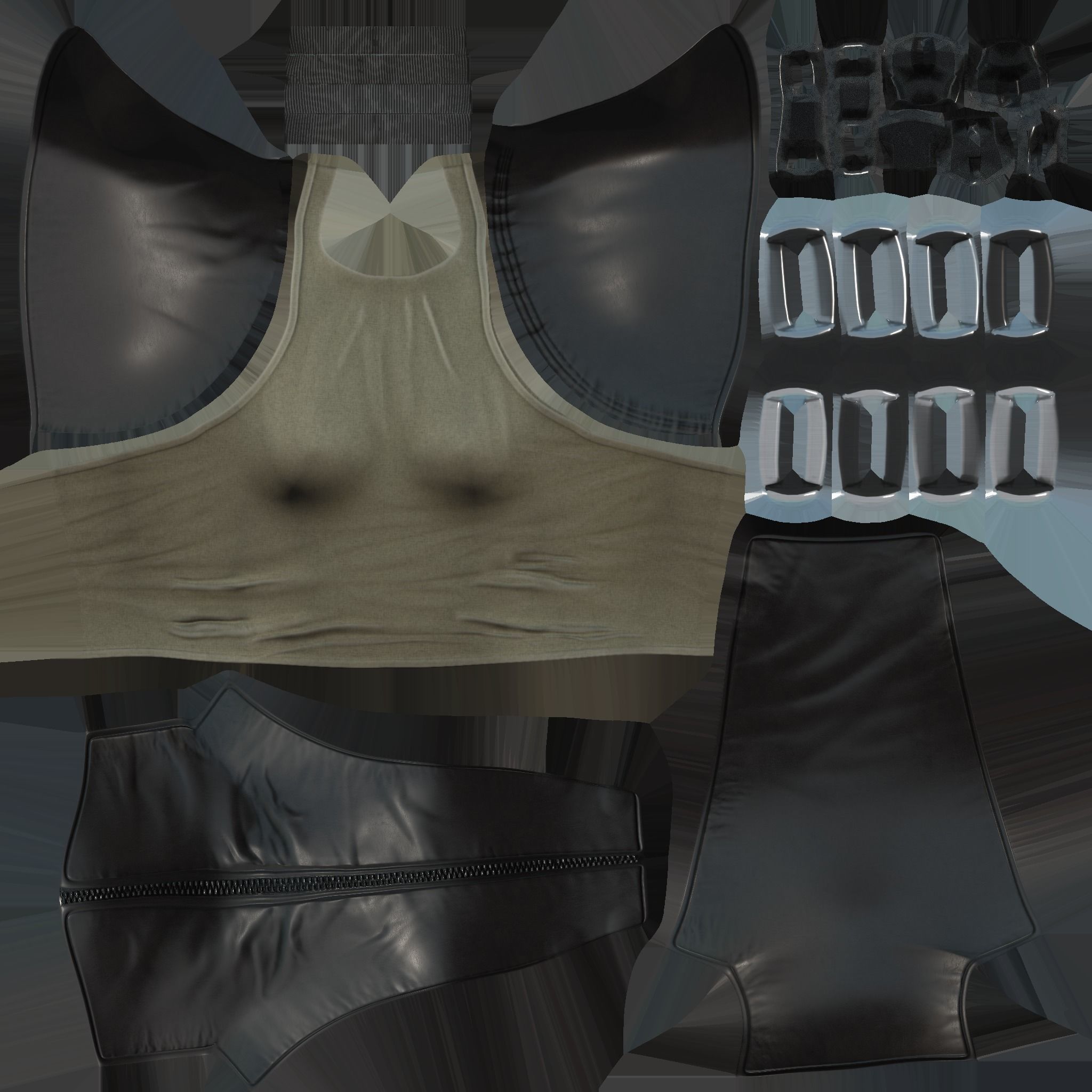 3D model Hooded Mask Sleeveless Rebellion Top VR / AR / low-poly | CGTrader