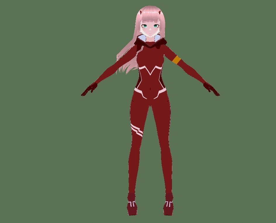 3D model Vroid 3D anime character Model zero two VR / AR / low-poly ...