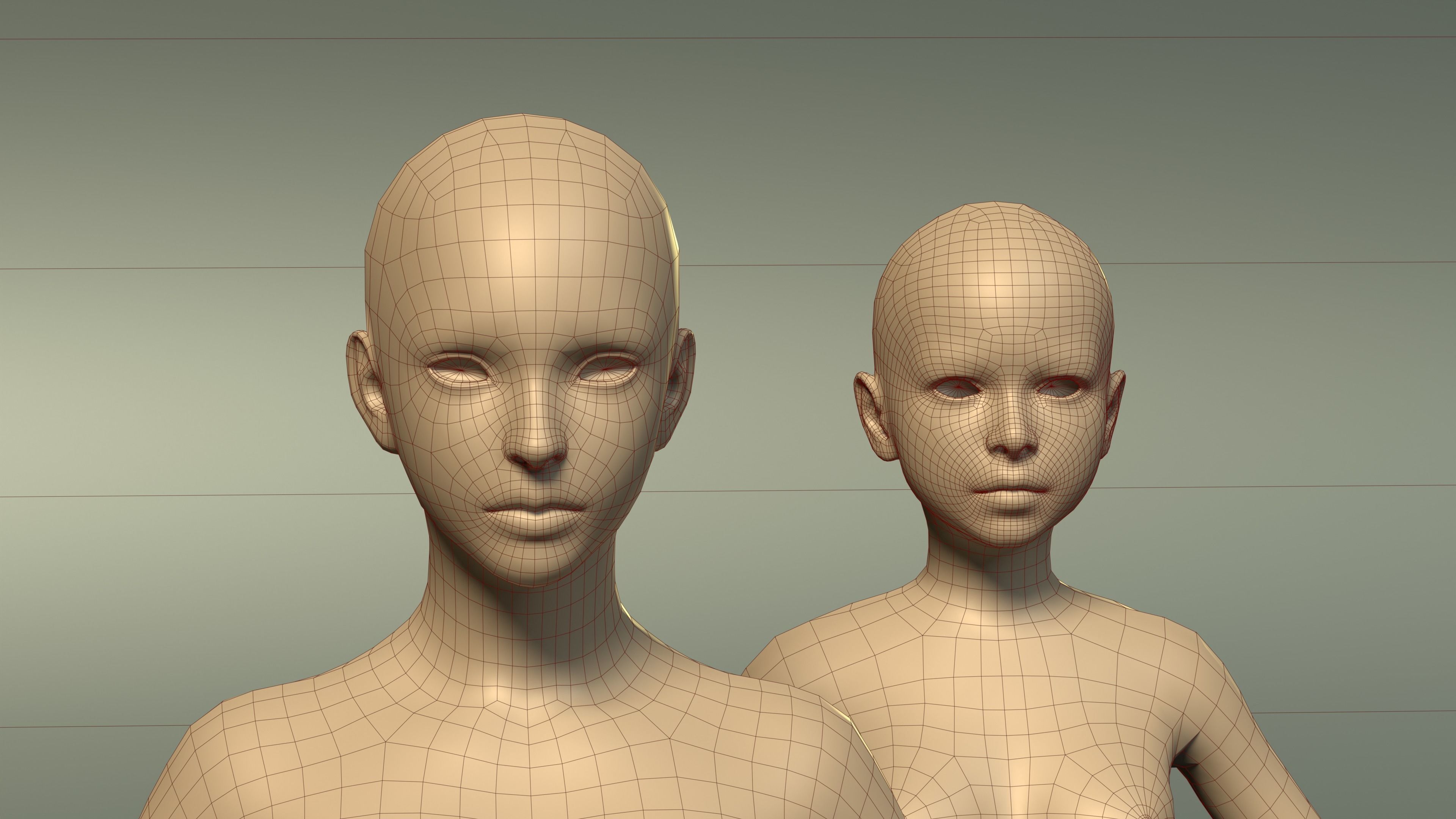 3D model 12 Type Female BaseMesh Game Ready Clean Topology With UV VR ...