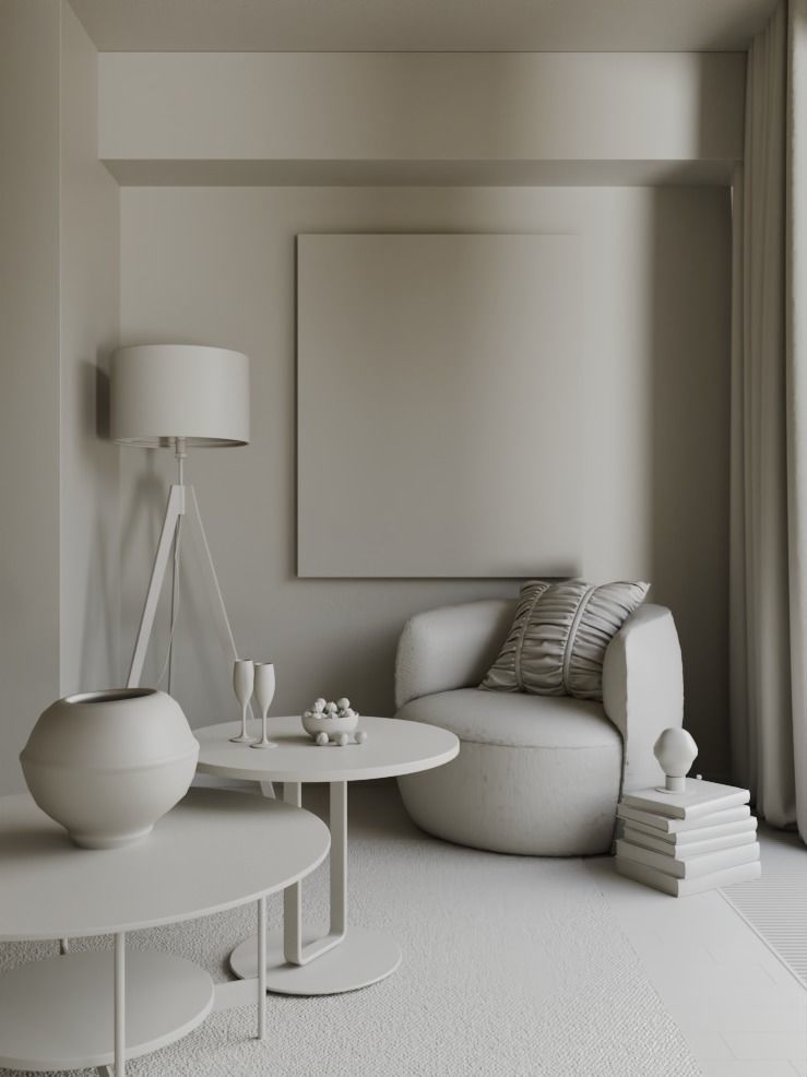 Minimalist Interior Corner Scene 3D Model 3D model | CGTrader