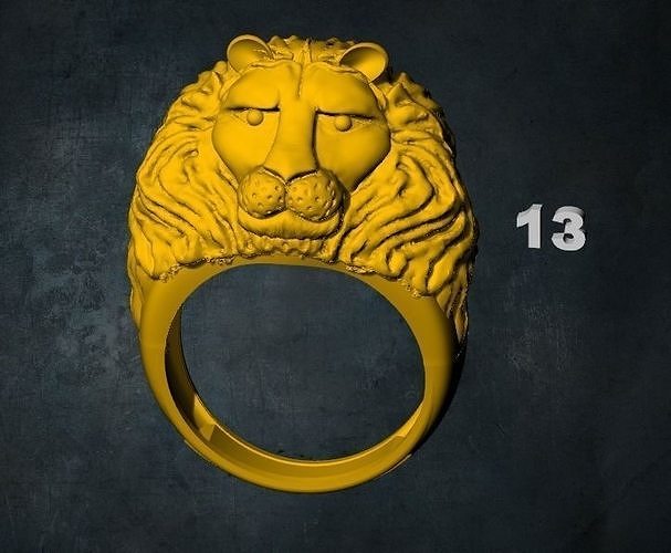 lions ring with head of lion 3D model 3D printable | CGTrader