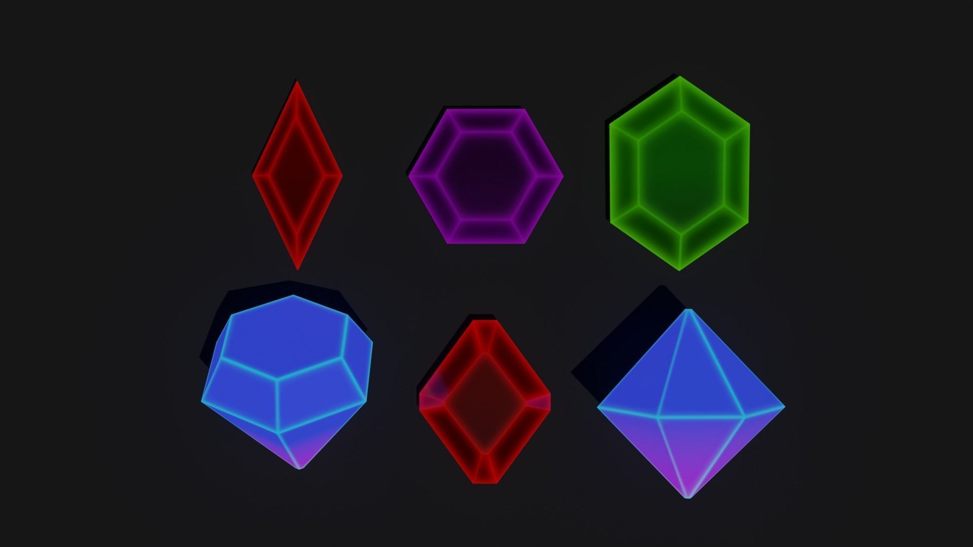 Stylized Gems free VR / AR / low-poly 3D model | CGTrader