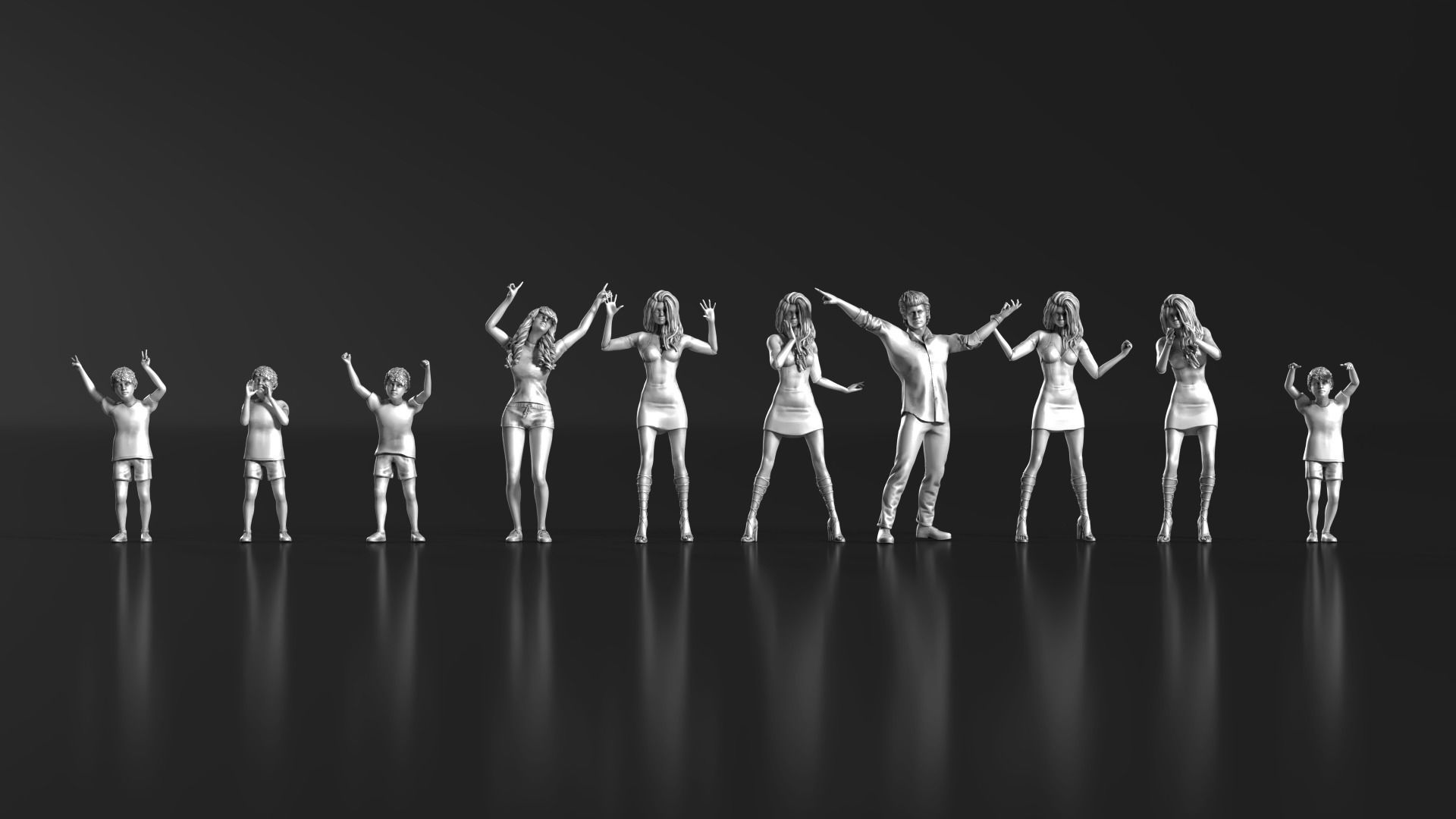 HD People 09 spectator 3D model 3D printable | CGTrader