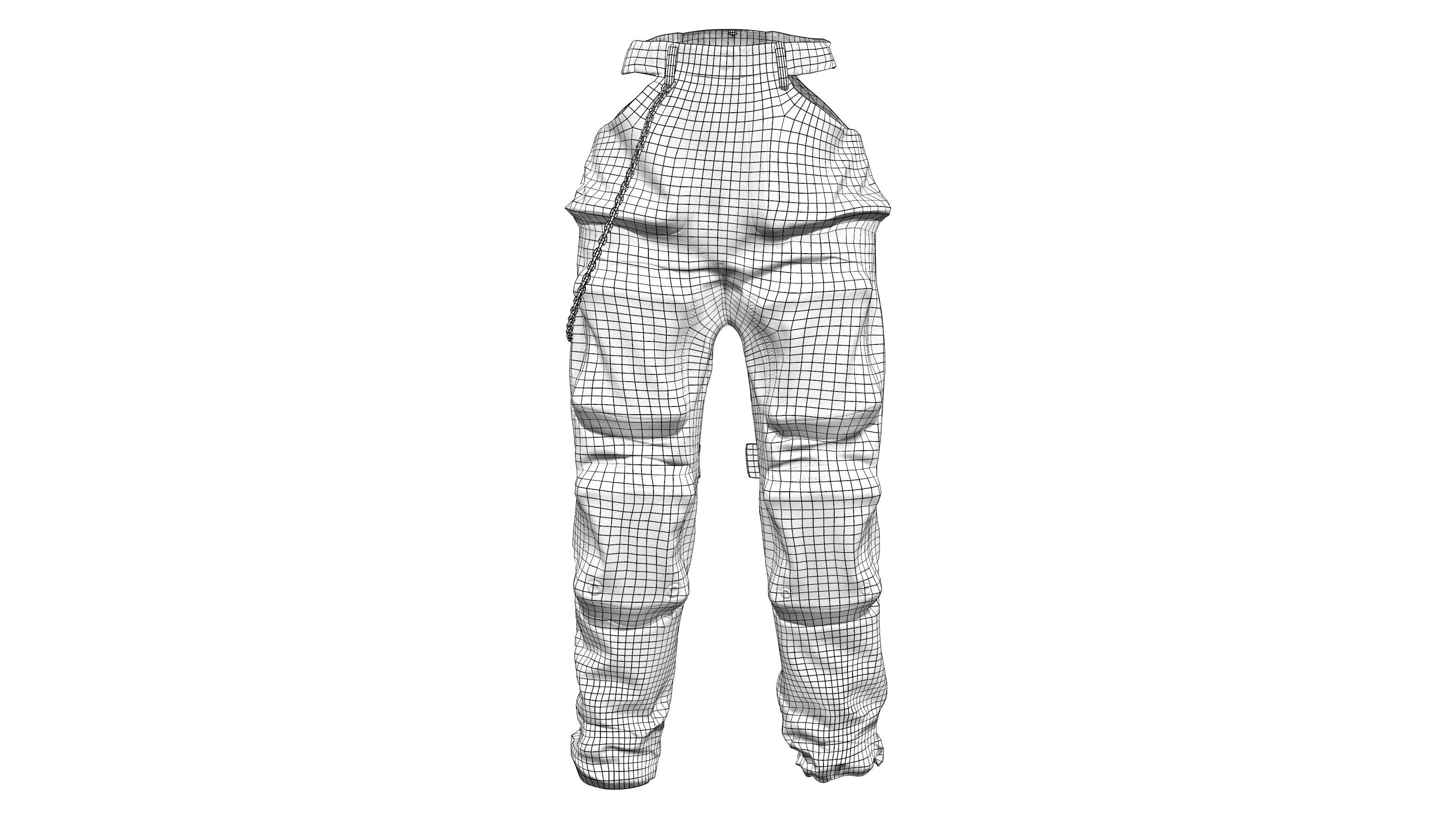3D model Pants With Volumetric Pockets VR / AR / low-poly | CGTrader