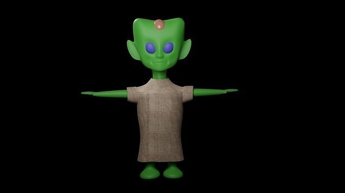 SIMPLE ALIEN WITH TEXTURES free 3D model | CGTrader