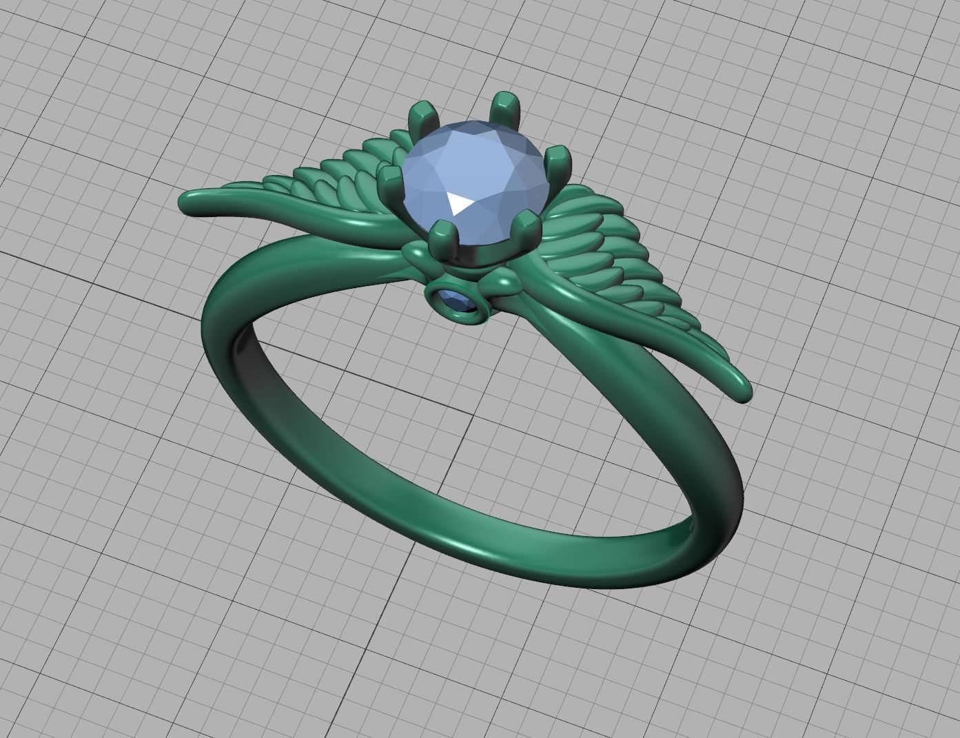 Angel Wings Solitaire Ring Own design Promise Ring 3dmodel 3D model 3D ...