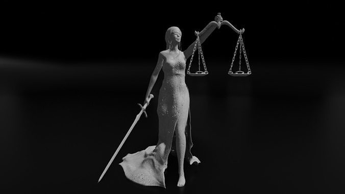3D model Lady Justice Statue VR / AR / low-poly | CGTrader