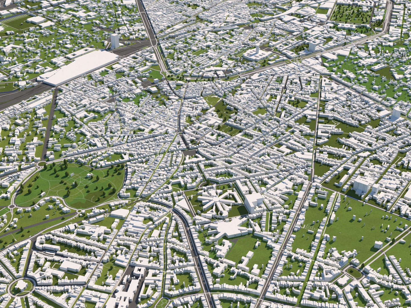 Brussels 50x50km City Map Model 3D model | CGTrader