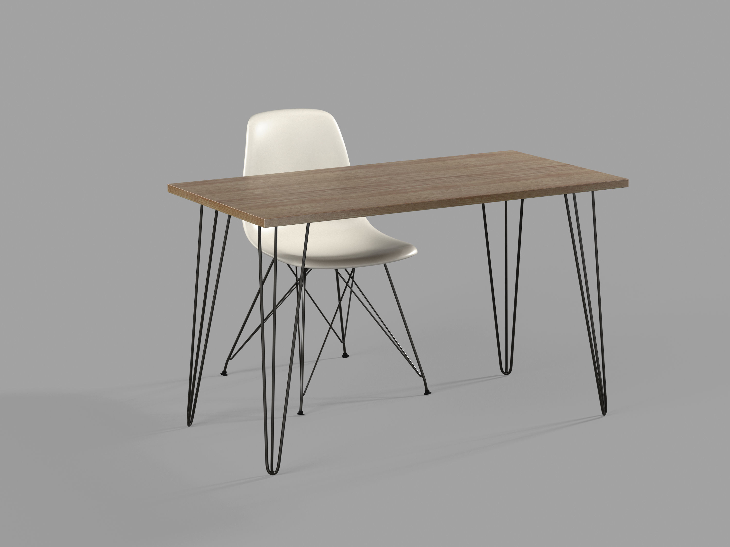 Modern Chair and Desk Design With Hairpin Legs 3D model | CGTrader