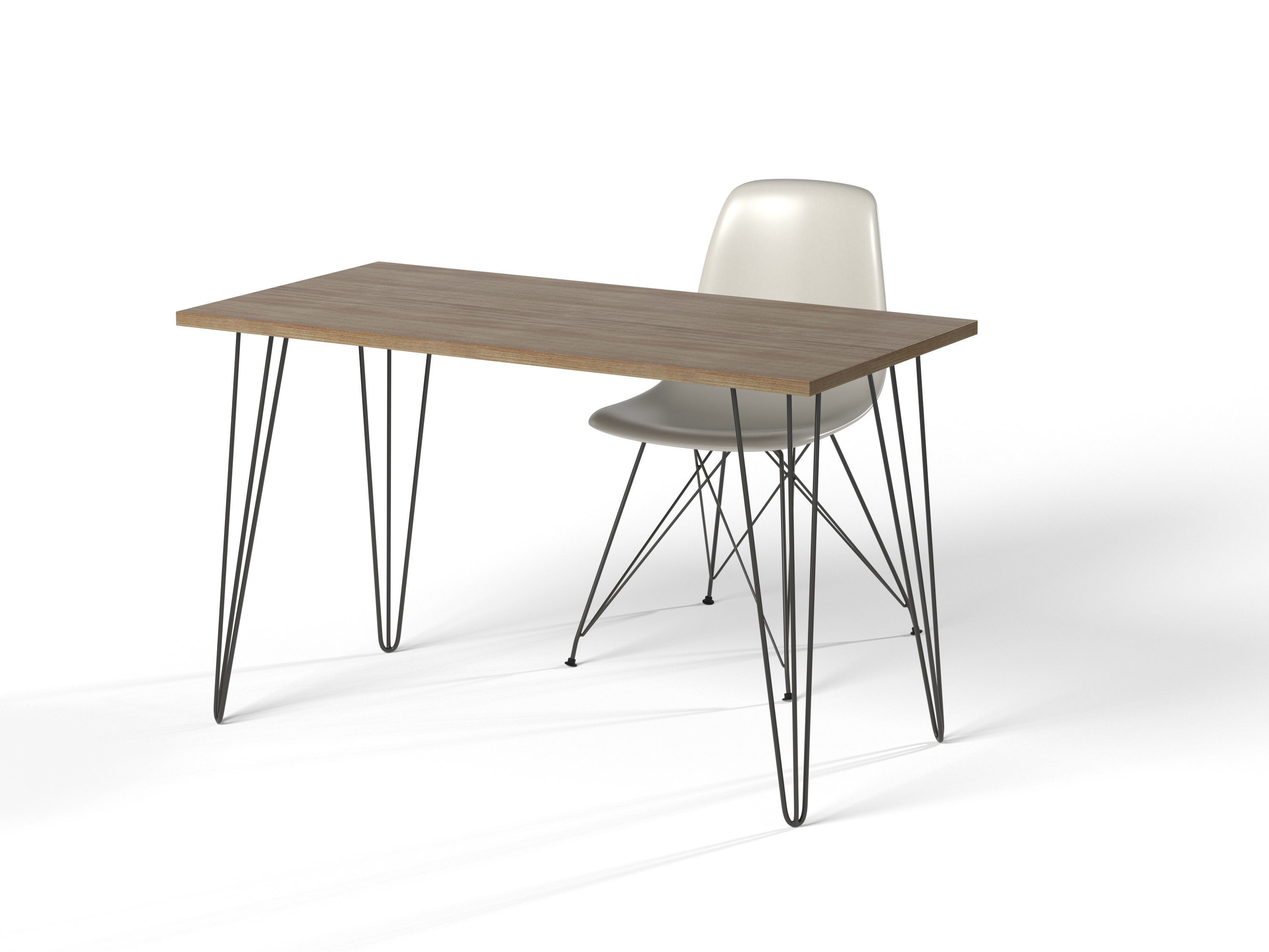 Modern Chair and Desk Design With Hairpin Legs 3D model | CGTrader