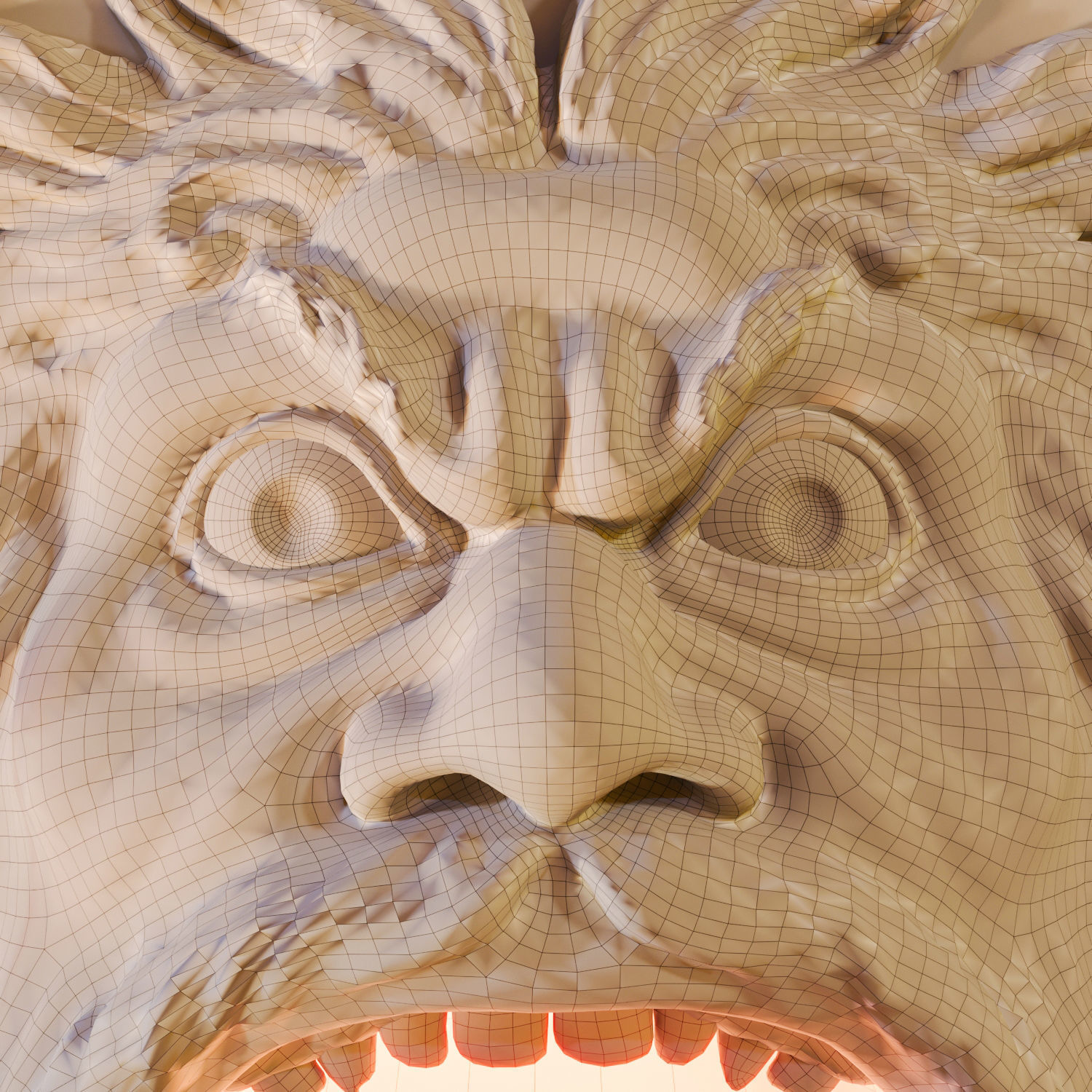 Fireplace Concrete Face Sculpt 3D model | CGTrader