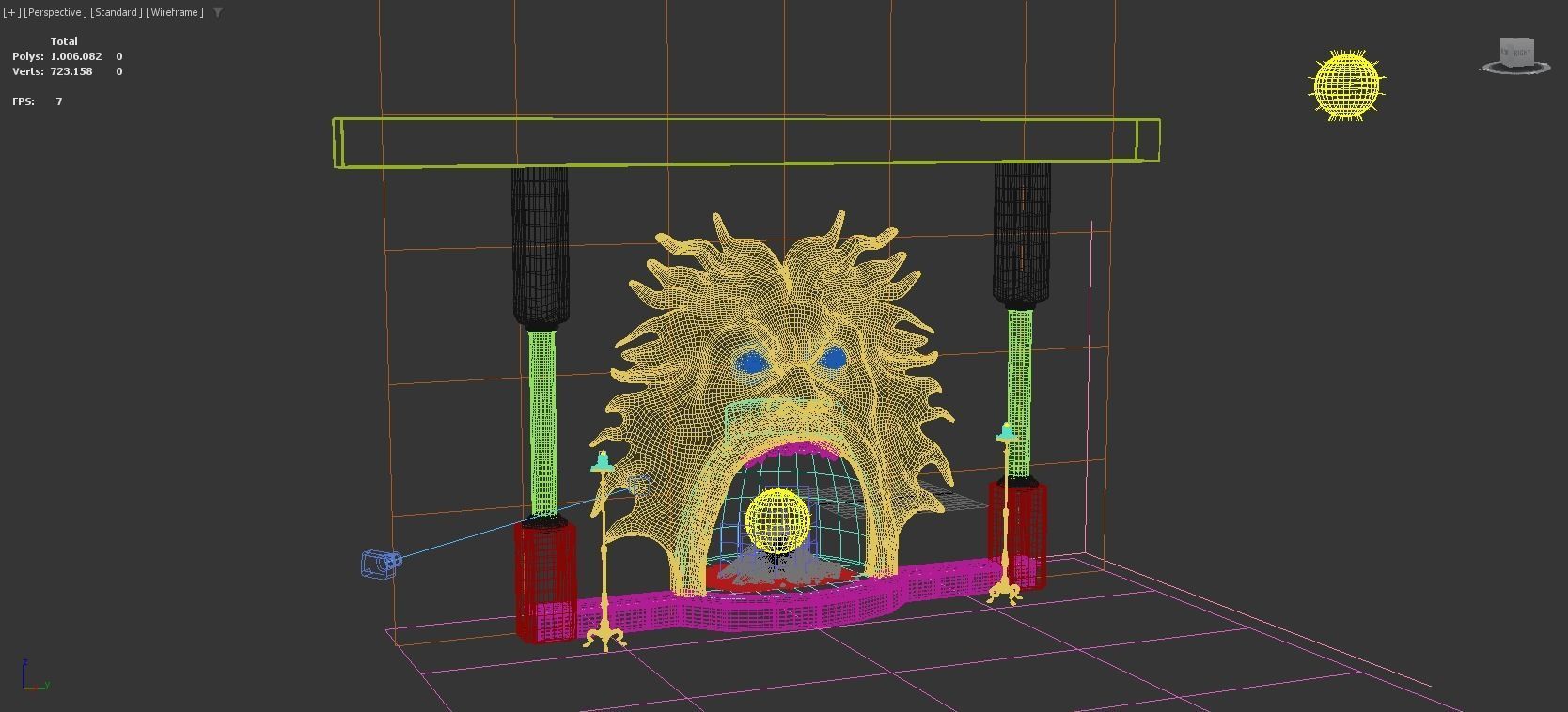 Fireplace Concrete Face Sculpt 3D model | CGTrader