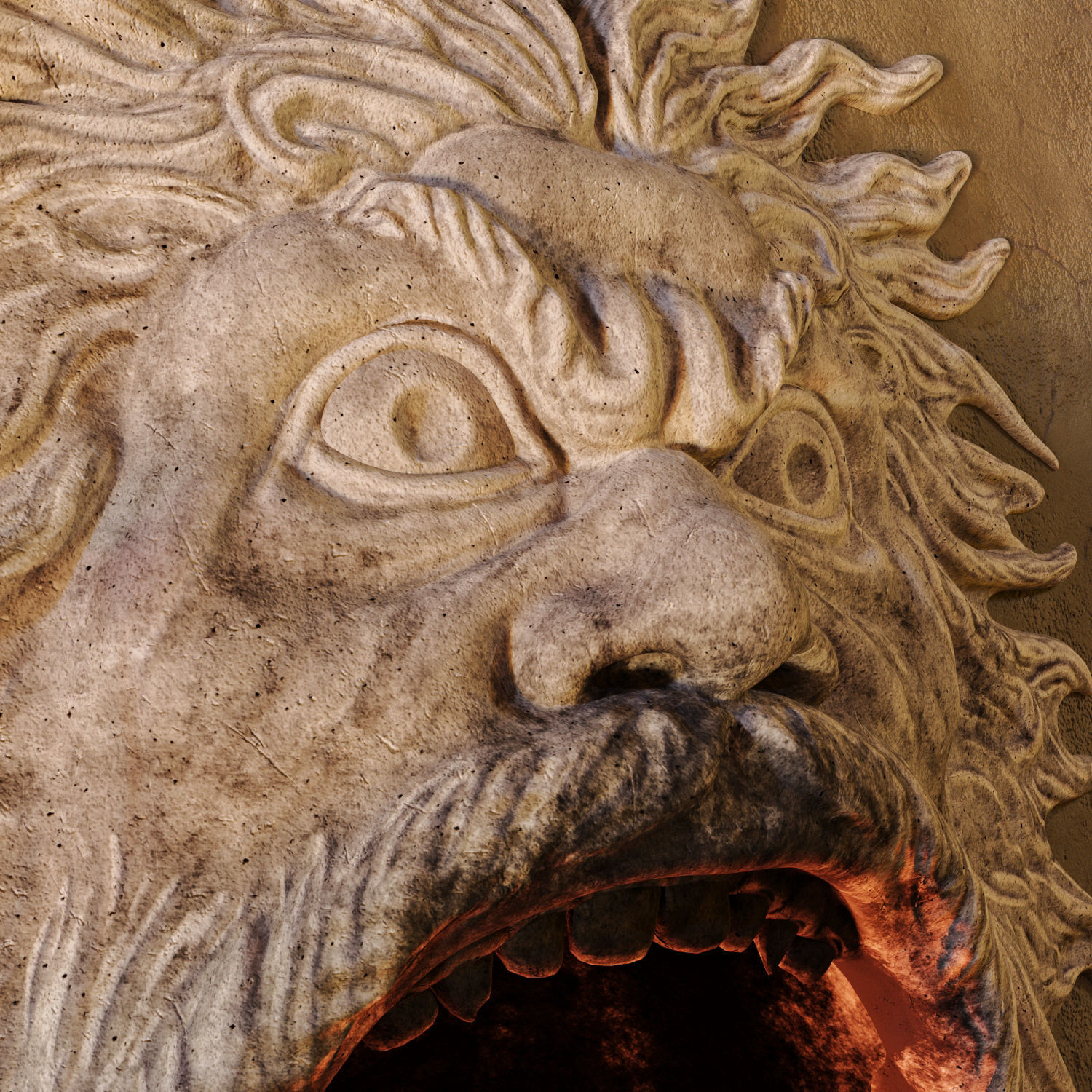 Fireplace Concrete Face Sculpt 3D model | CGTrader