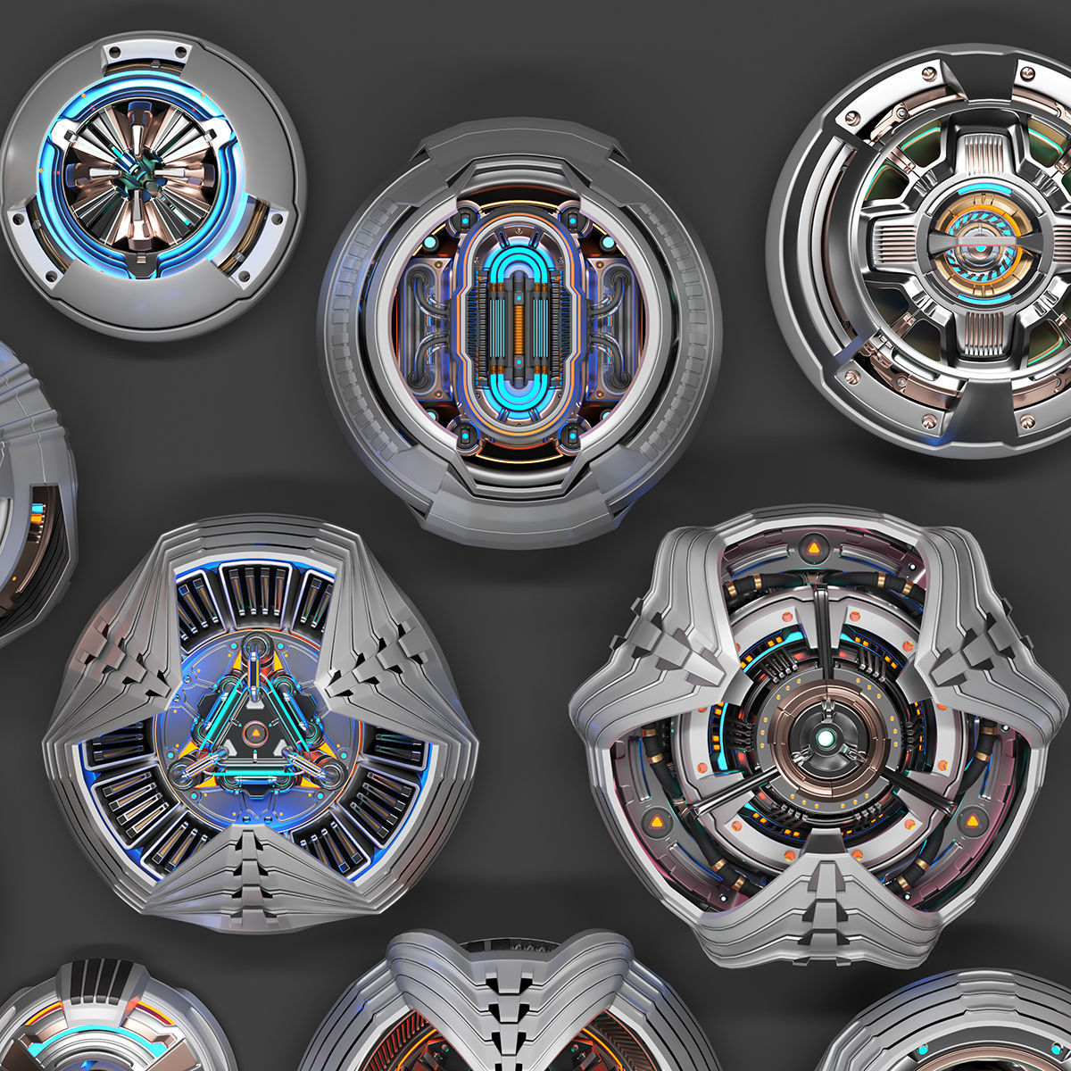 Sci Fi Kitbash 2 subdivision ready 3D model | CGTrader