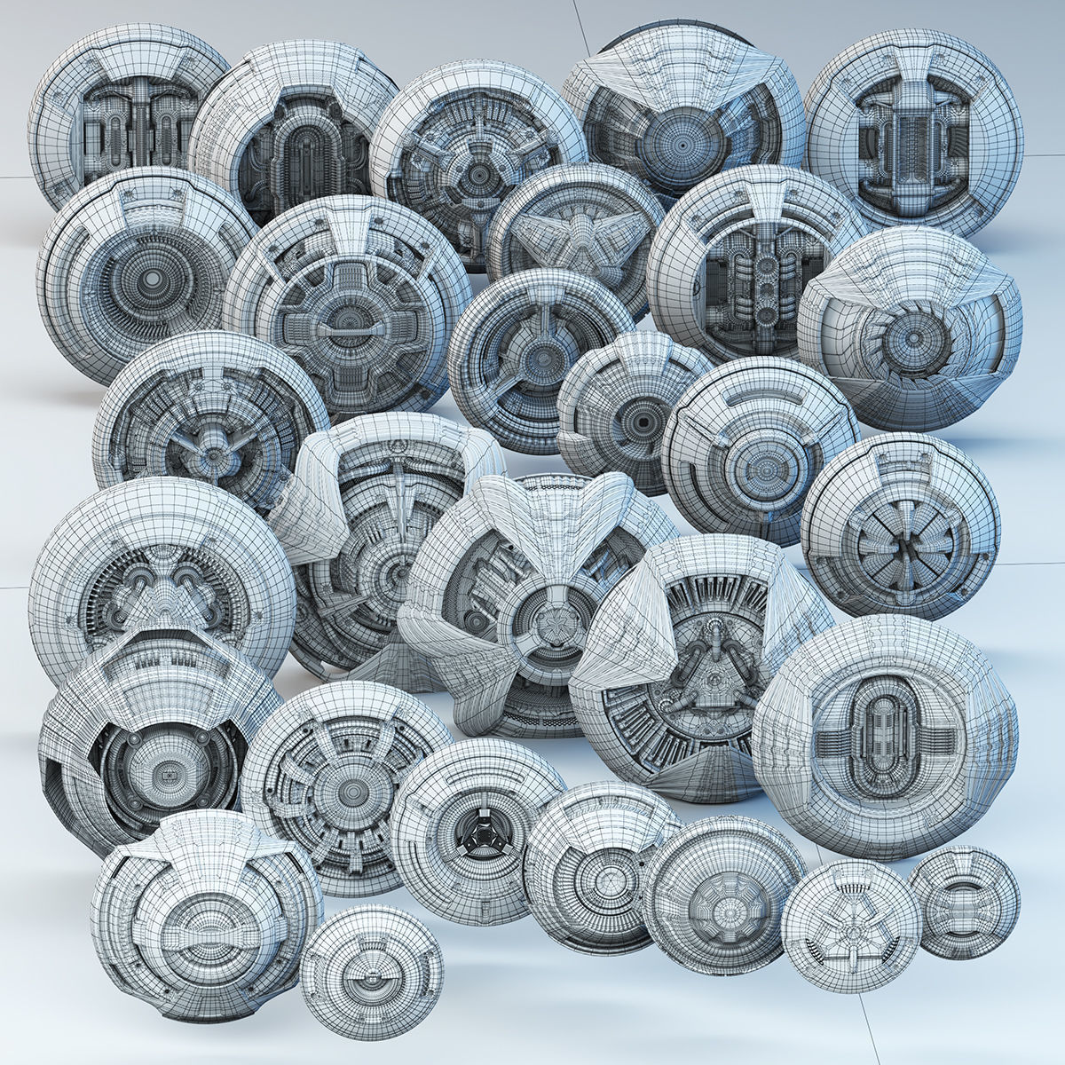 Sci Fi Kitbash 2 subdivision ready 3D model | CGTrader