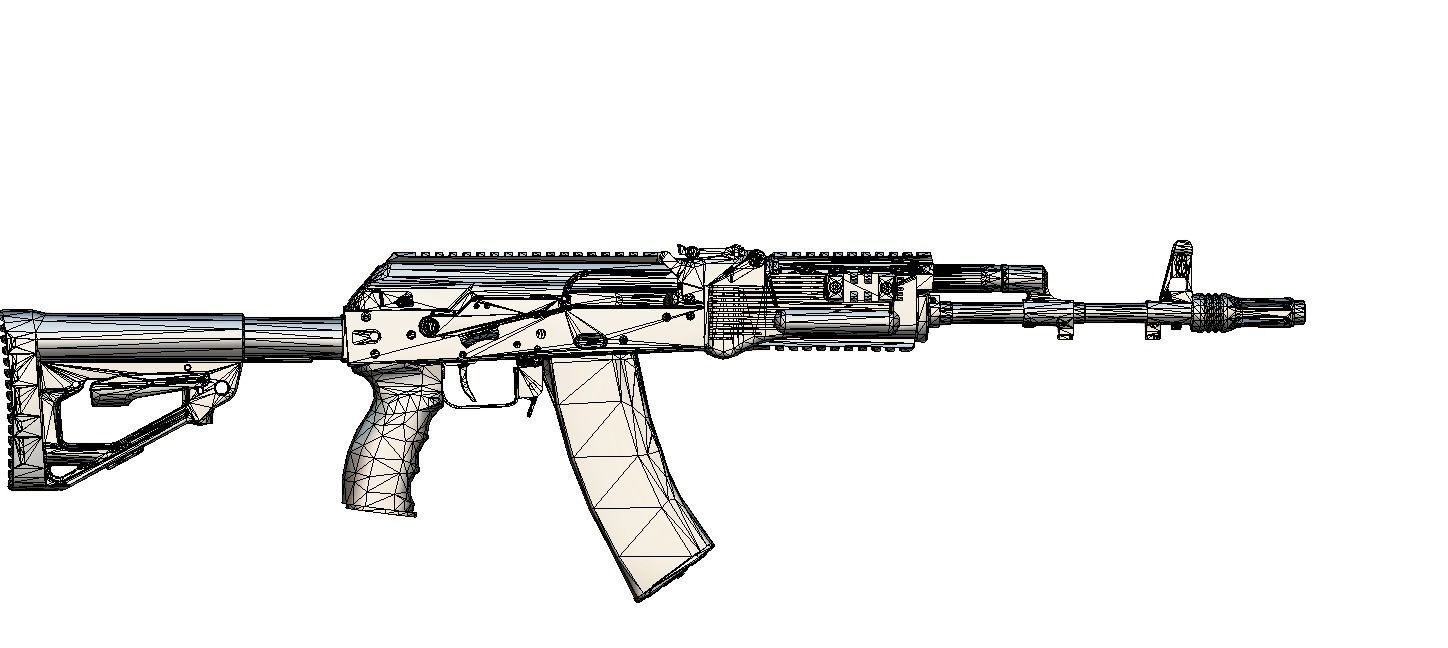3D model Kalashnikov Assault Rifle AK-300 Gun AKs AKM VR / AR / low ...