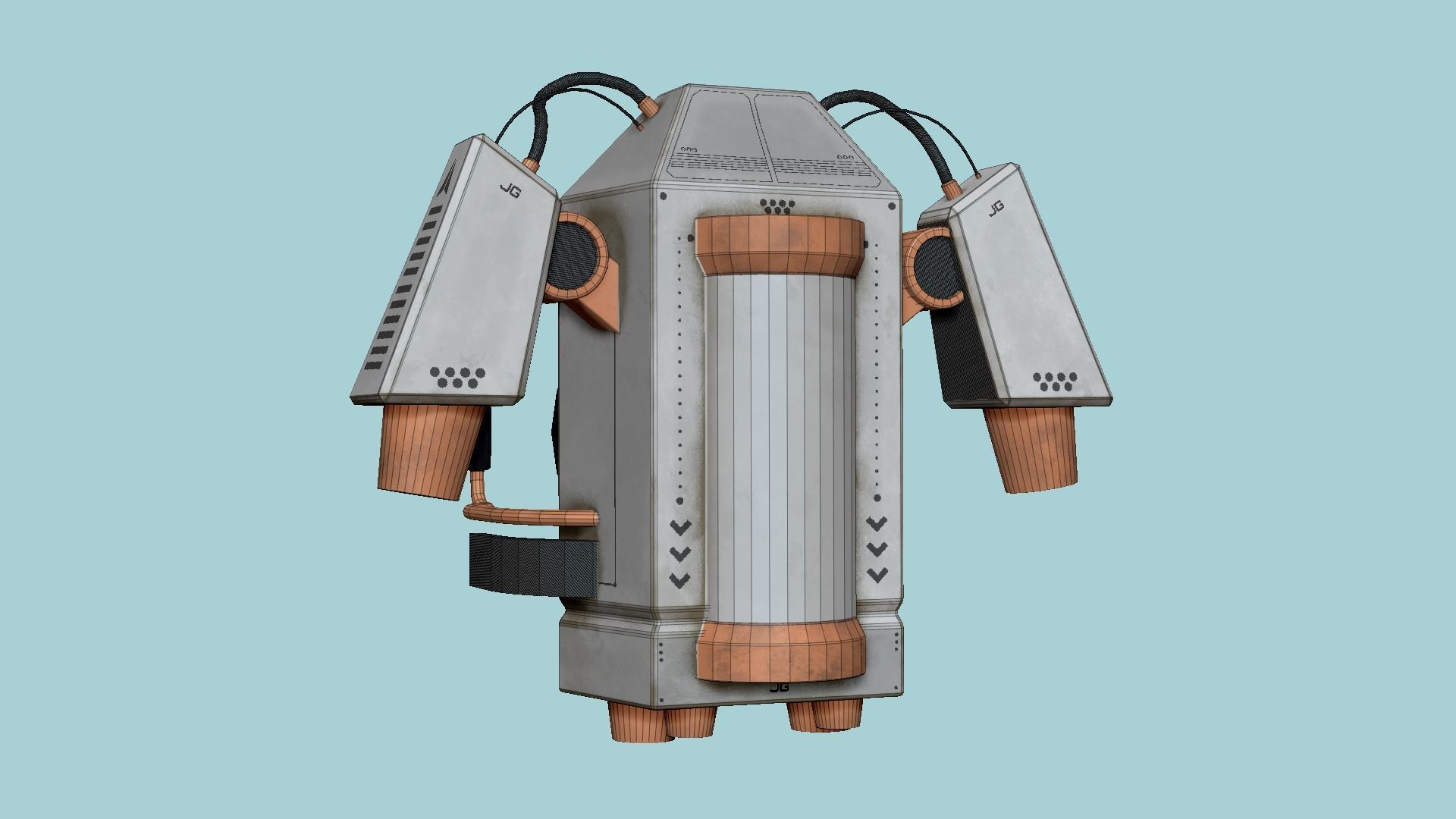 3D model Jetpack G01 White Copper - SciFi Character Design VR / AR ...
