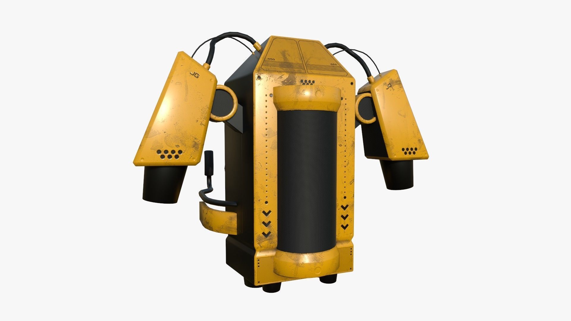 3D model Jetpack G03 Yellow Black - SciFi Character Design VR / AR ...