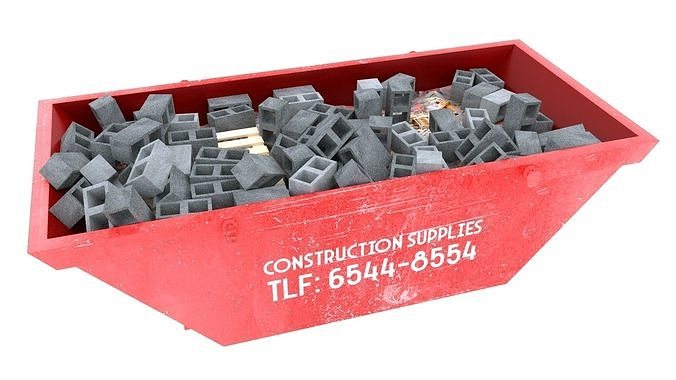 Industrial Container with concrete blocks VOL 2 3D model | CGTrader