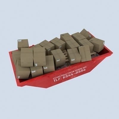 Industrial Container with cardboard boxes 3D model | CGTrader