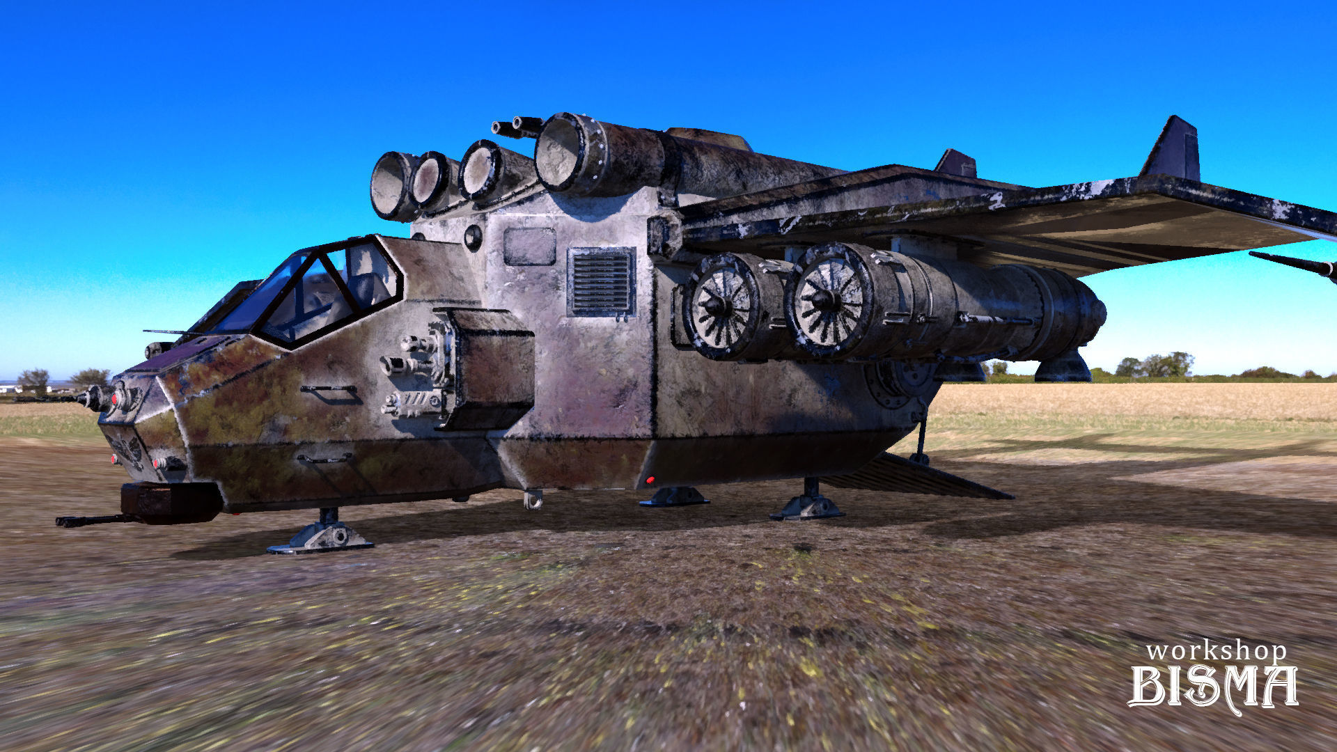Dystopia Vehicle Aircraft 3D model rigged | CGTrader