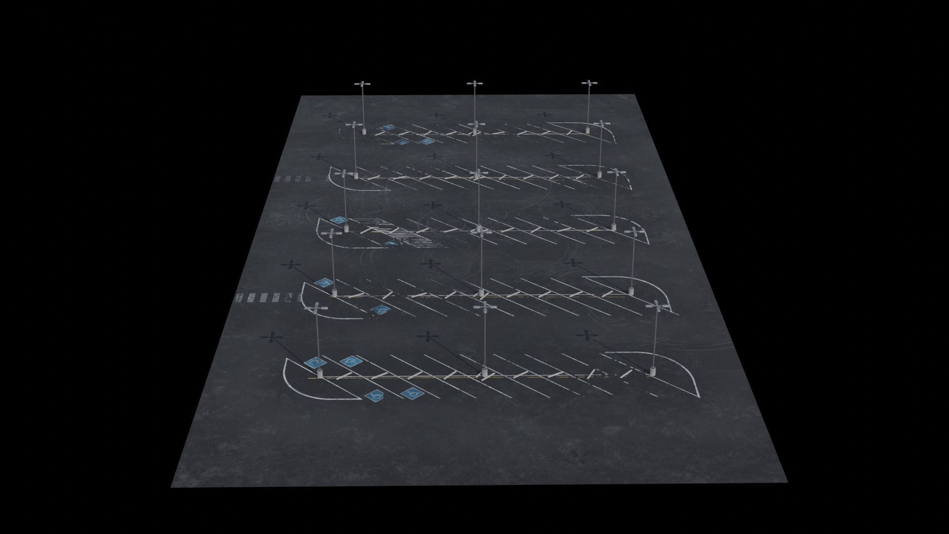 3D model Diagonal Parking Lot Scene With 8K and 4K Textures VR / AR ...