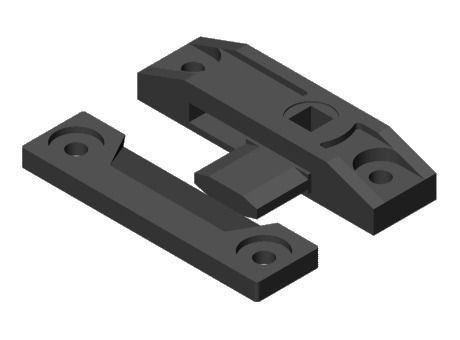 Plastic budget latch with strike plate free 3D model | CGTrader