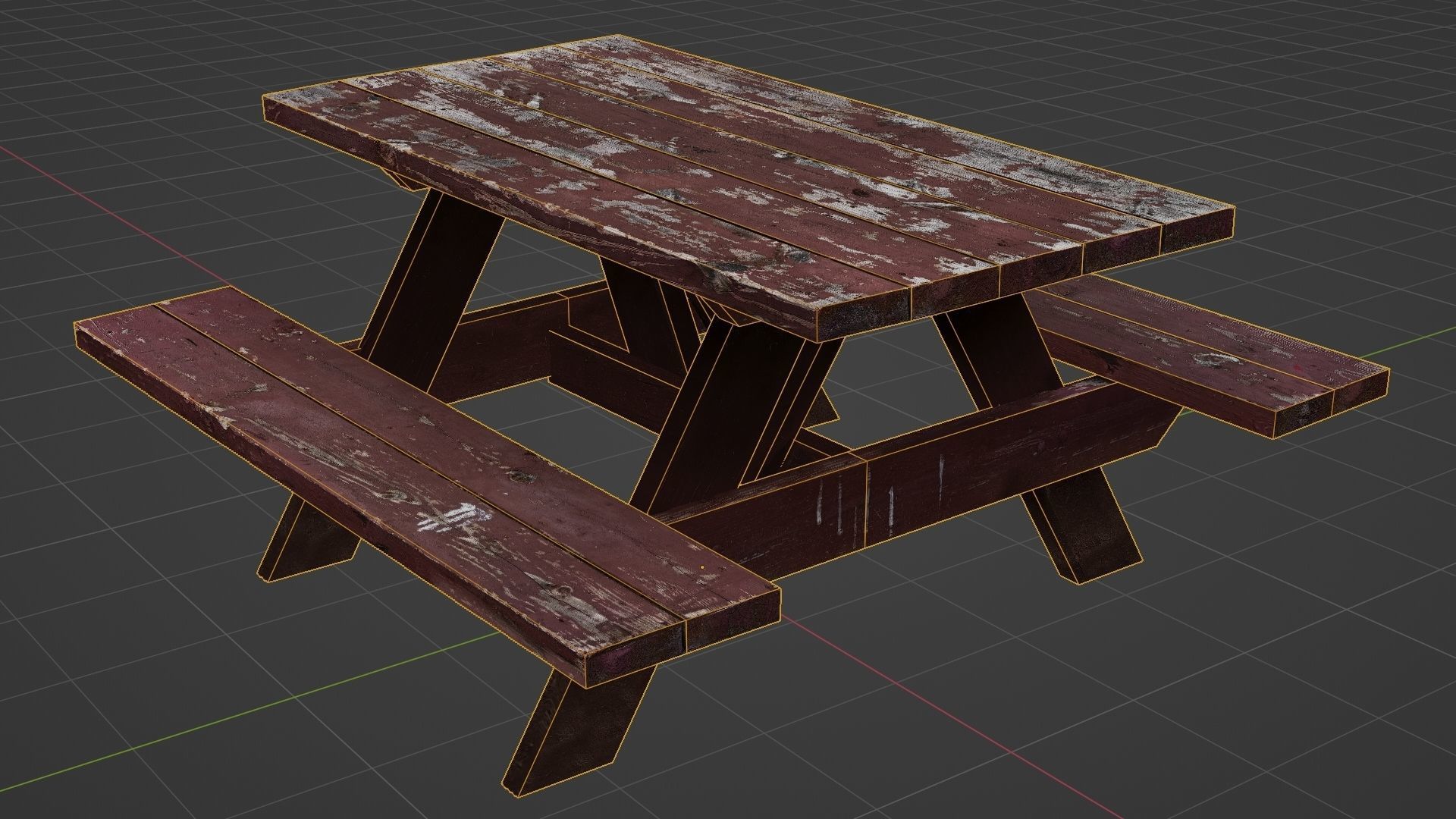 3D model Weathered Picnic Table - High Fidelity VR / AR / low-poly ...
