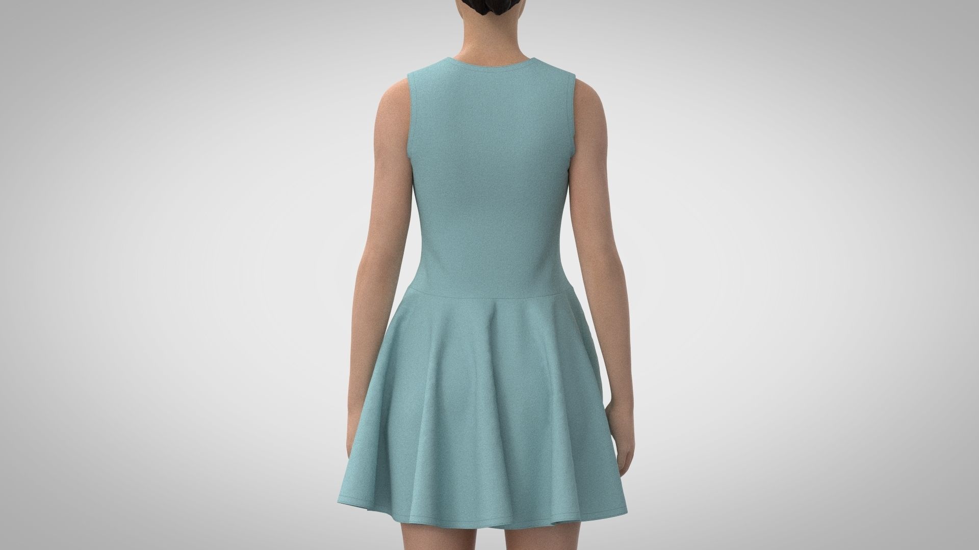Knit Tunic with Circle Skirt 3D model | CGTrader