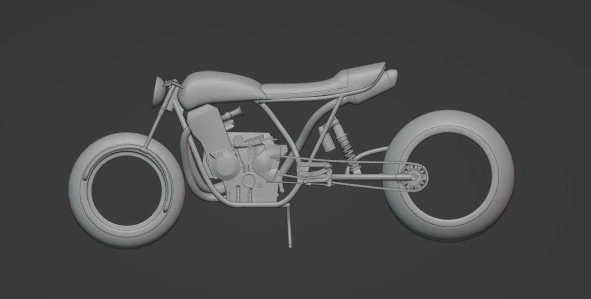 Futurstic Cafe Racer Motorcycle 3D model | CGTrader