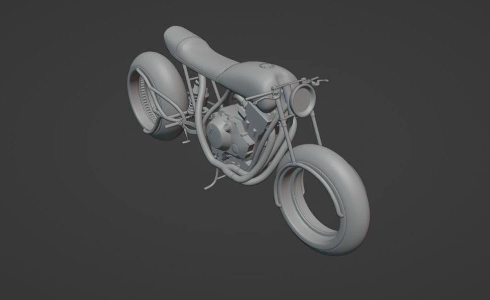 Futurstic Cafe Racer Motorcycle 3D model | CGTrader