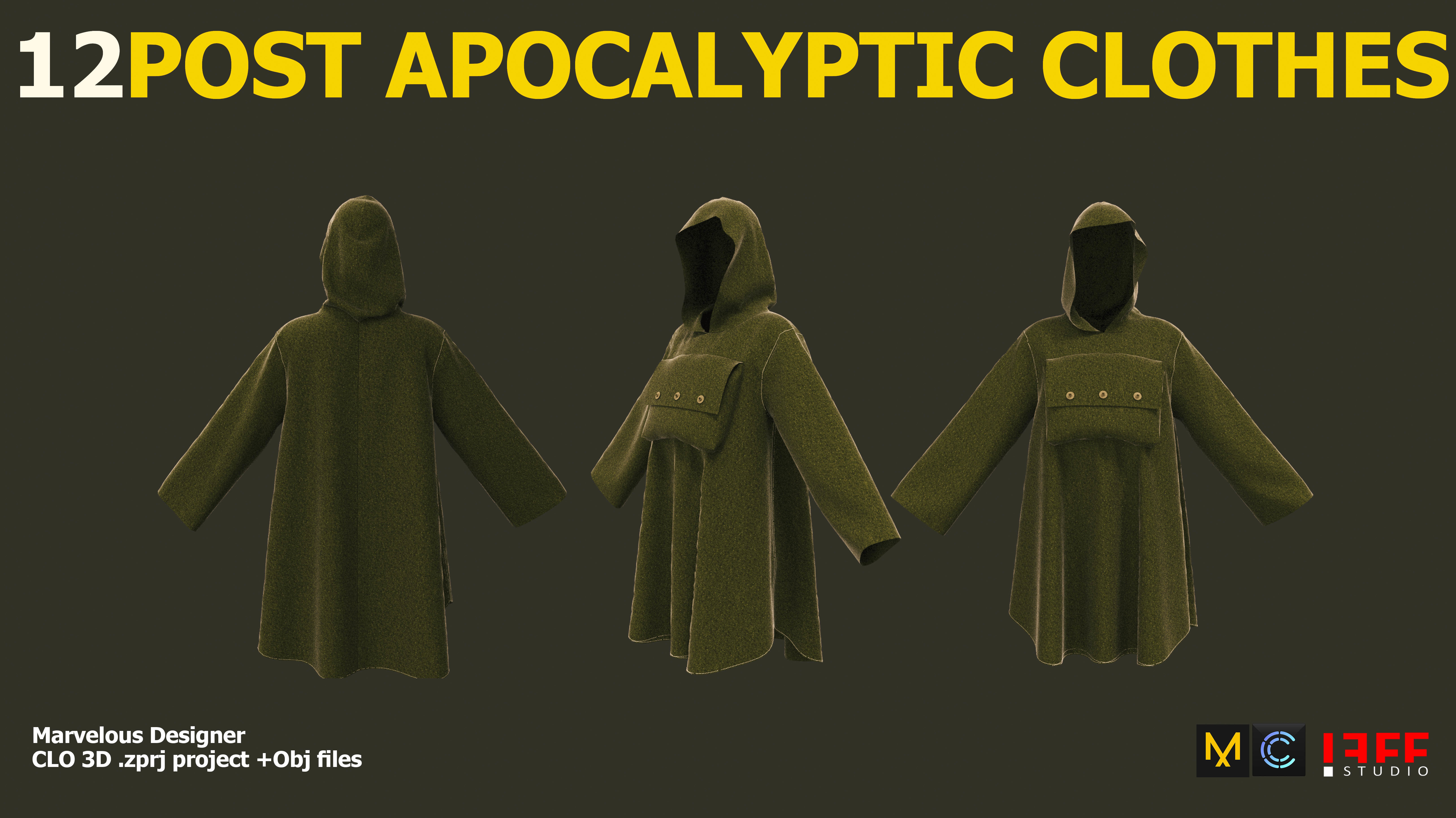 3D model 12 POST APOCALYPTIC CLOTHES VR / AR / low-poly | CGTrader