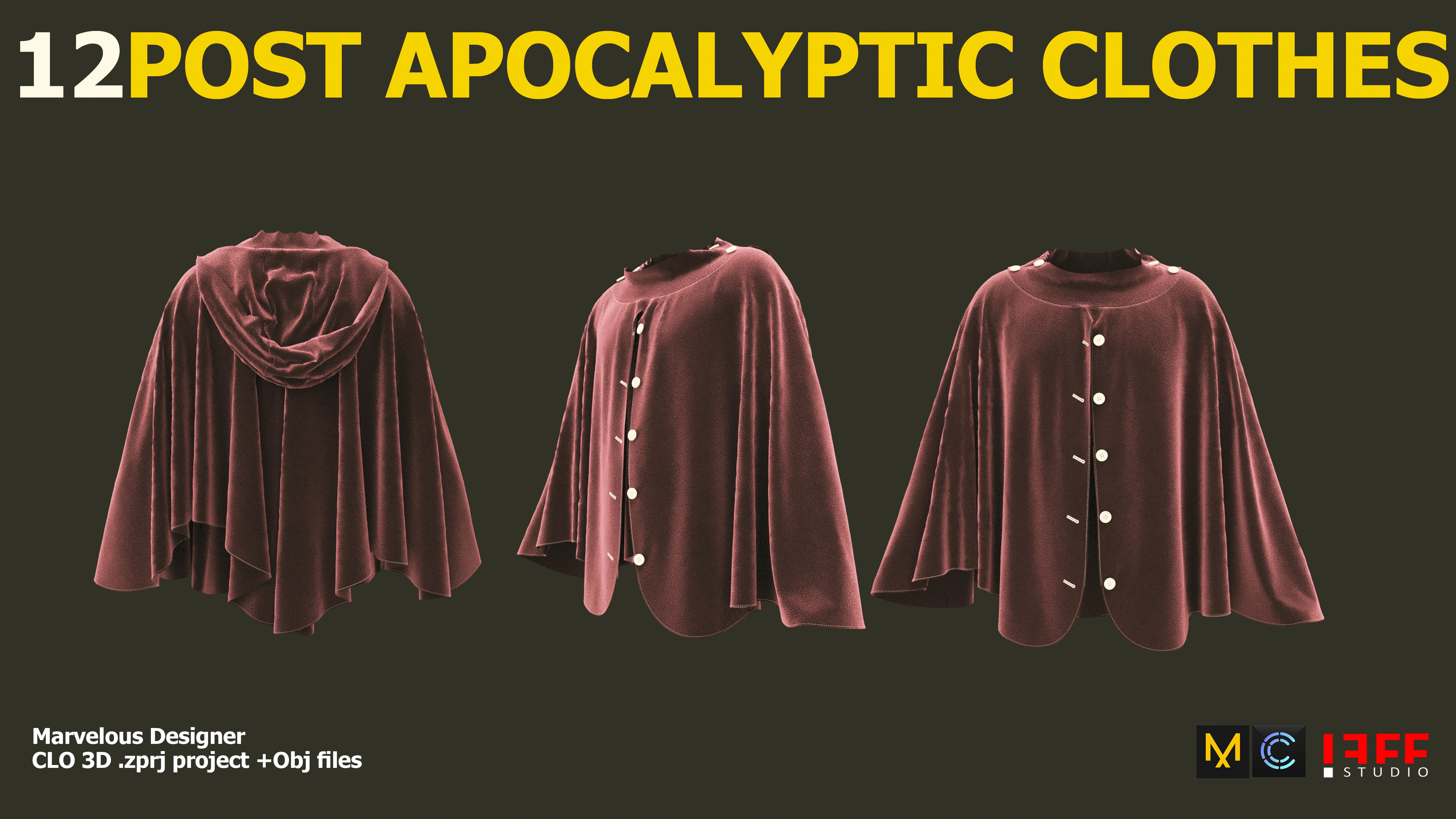 3D model 12 POST APOCALYPTIC CLOTHES VR / AR / low-poly | CGTrader