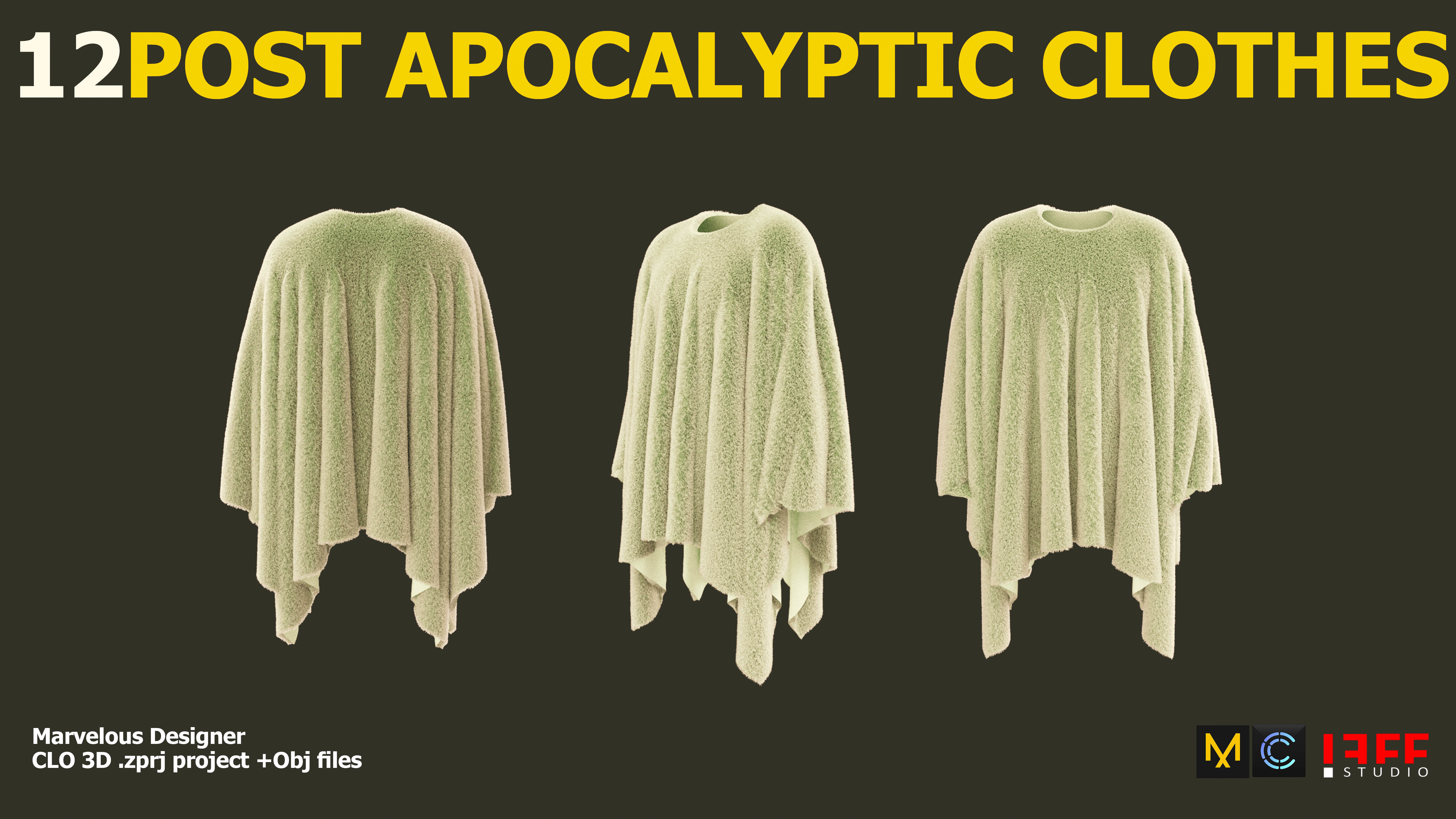 3D model 12 POST APOCALYPTIC CLOTHES VR / AR / low-poly | CGTrader