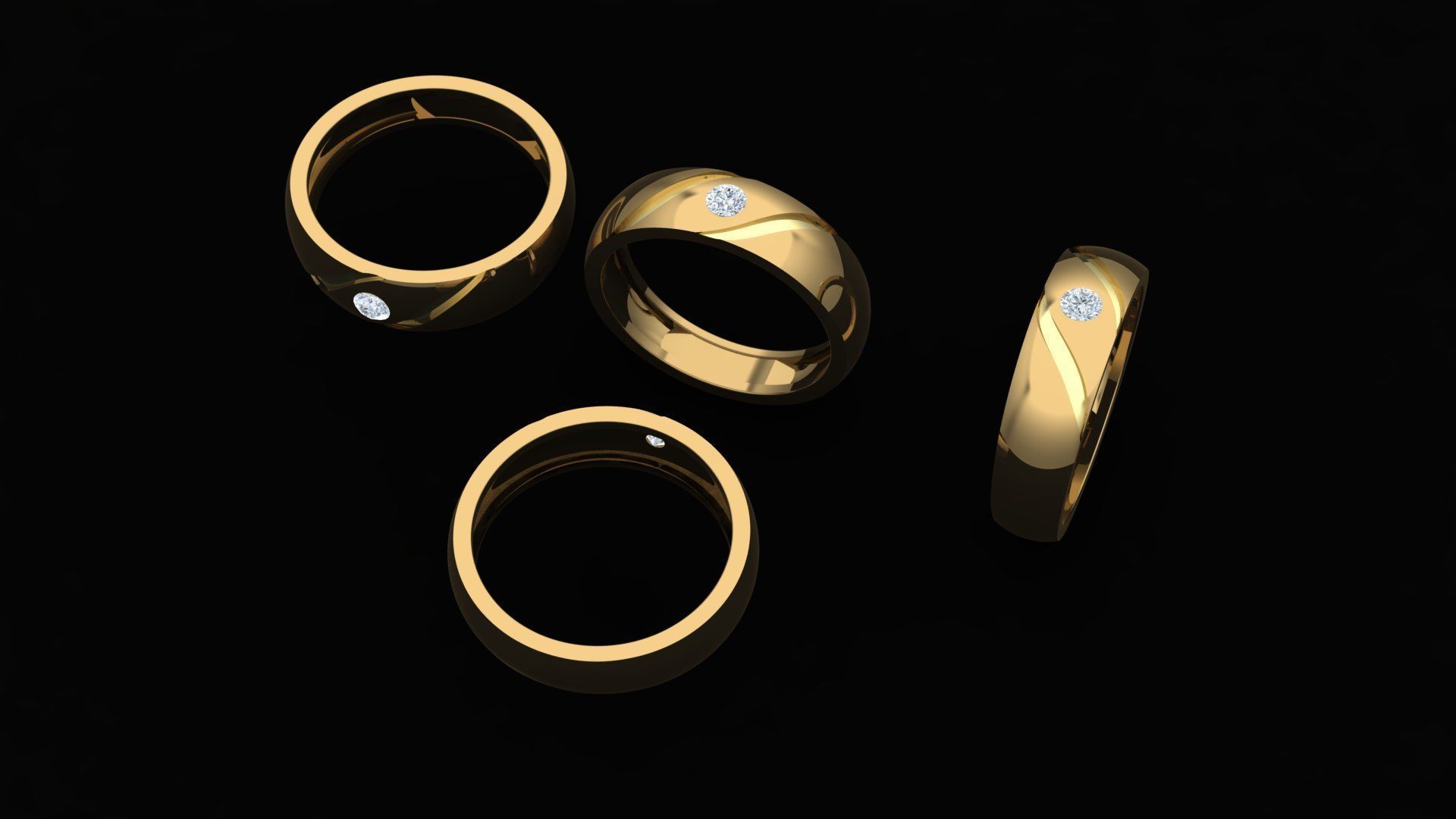 gents ring single stone free 3D model 3D printable | CGTrader