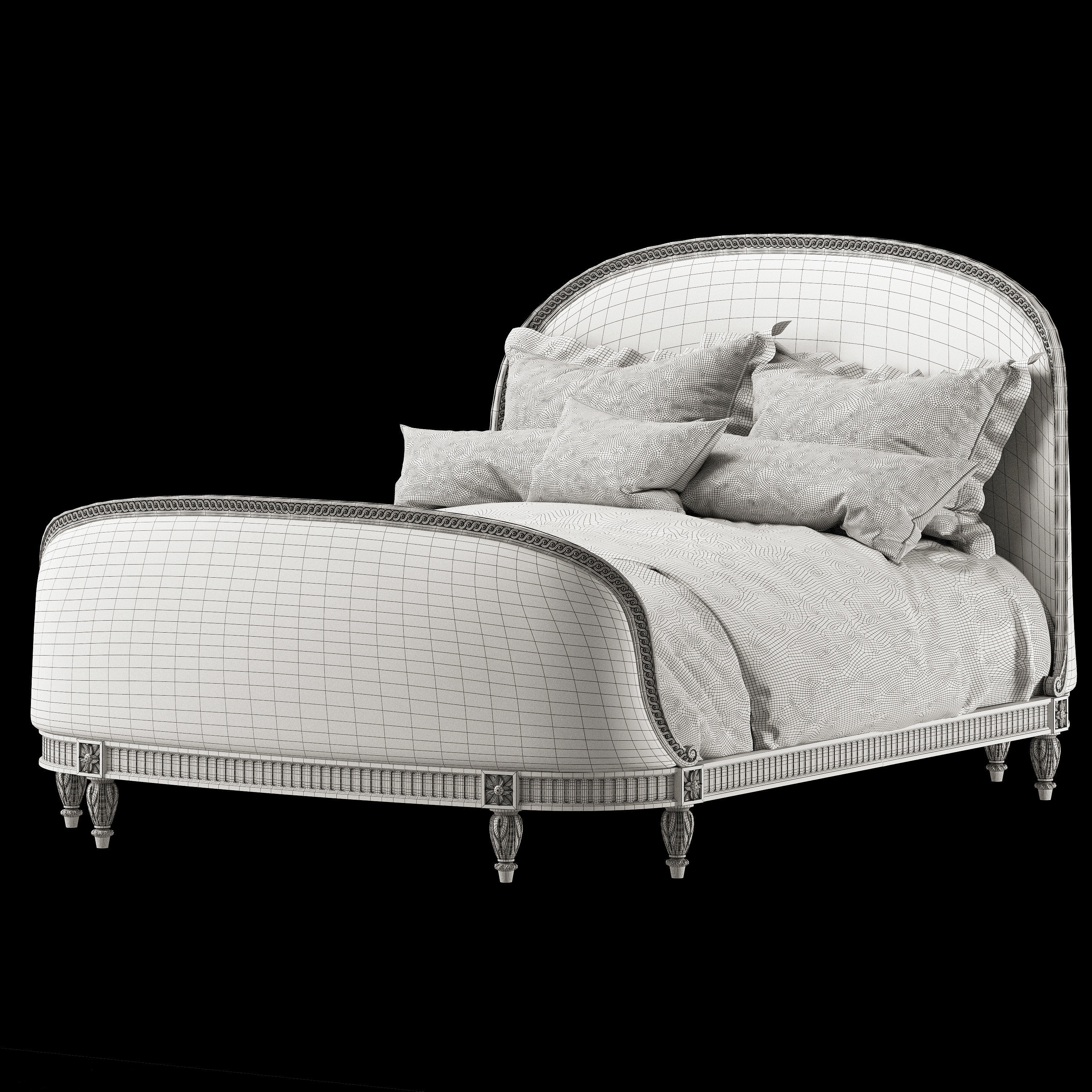 antique Louis XVI bed 3D model | CGTrader